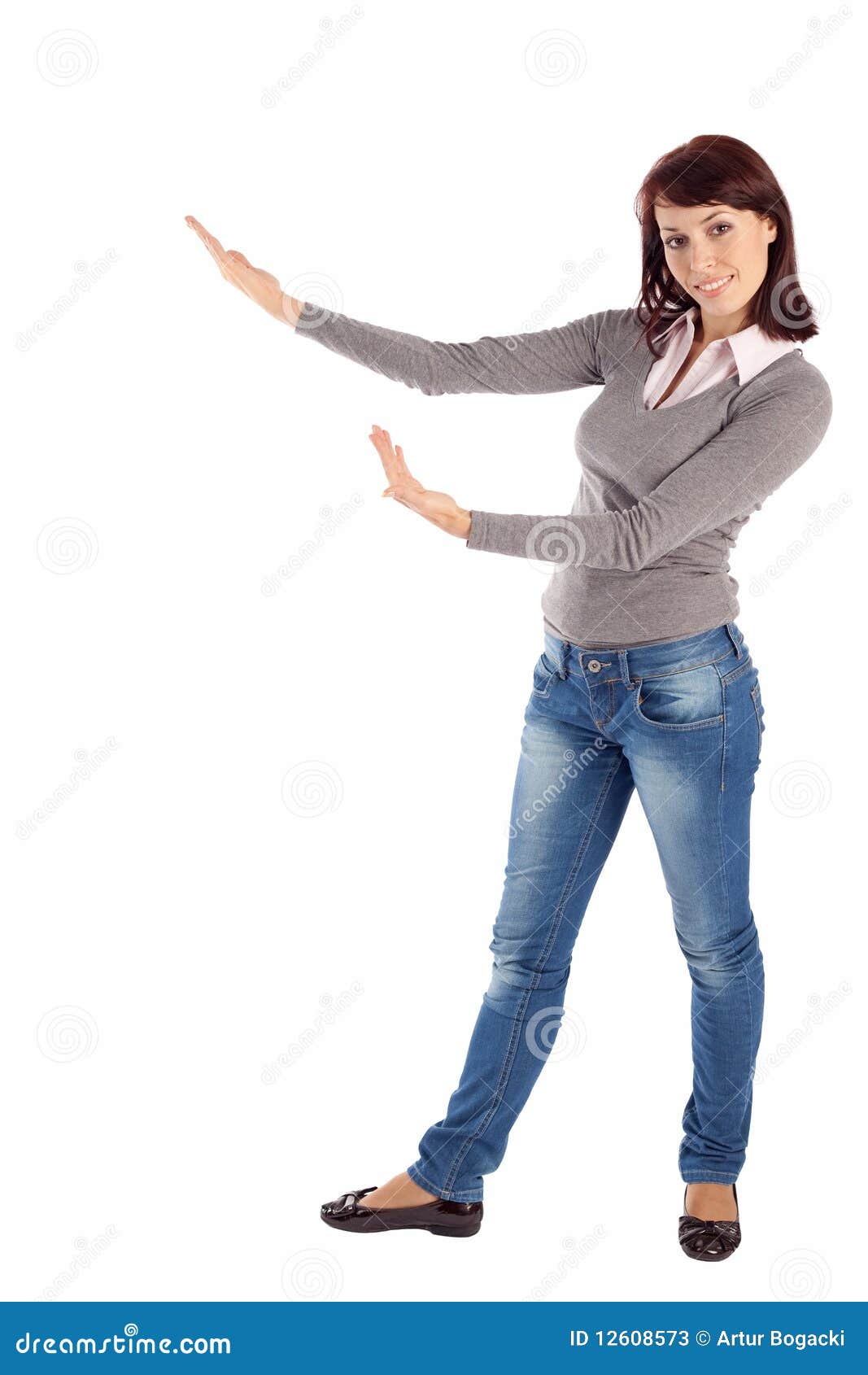 Young Woman in Showing Pose Stock Image - Image of casual, beautiful ...