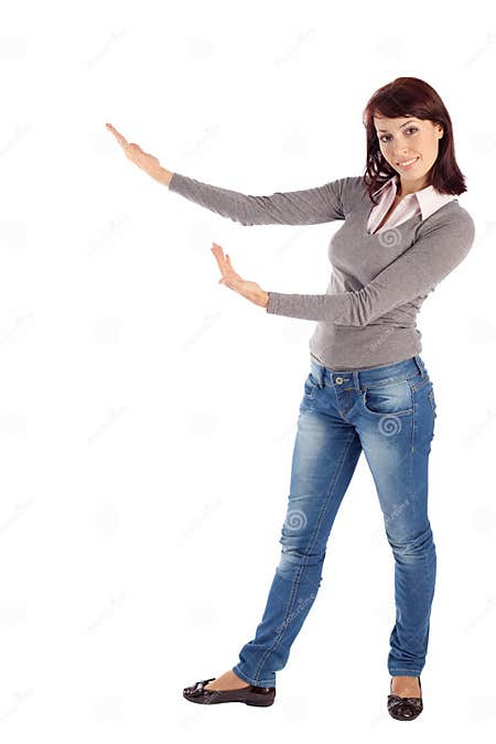 Young Woman in Showing Pose Stock Image - Image of casual, beautiful ...