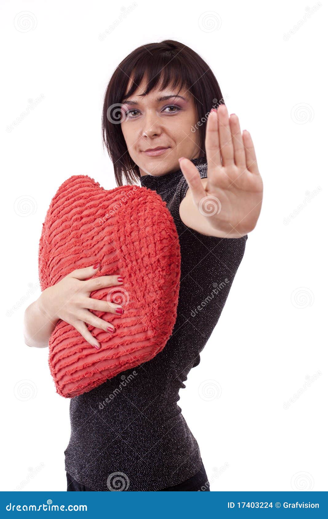 Young Woman Showing Stop Sign Stock Photo - Image of beauty, girl: 17403224