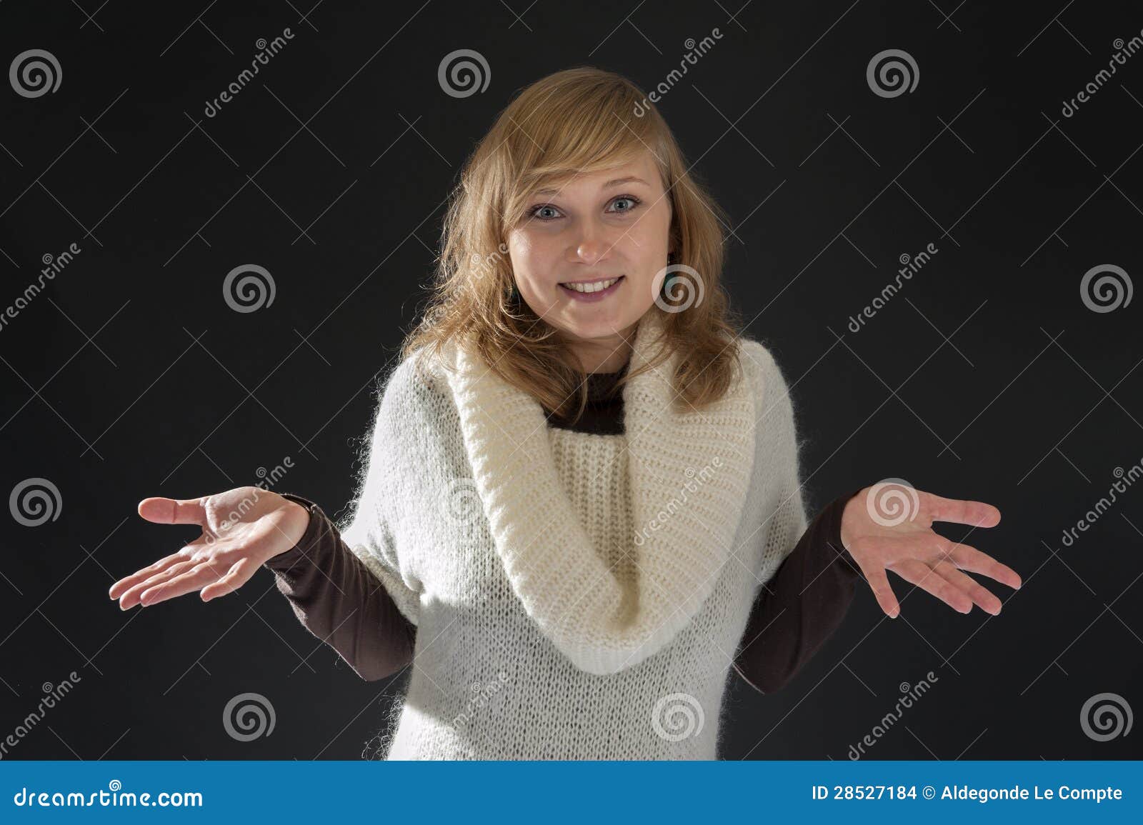 Young Woman: Shrug One S Shoulders Stock Photo - Image of beautiful ...