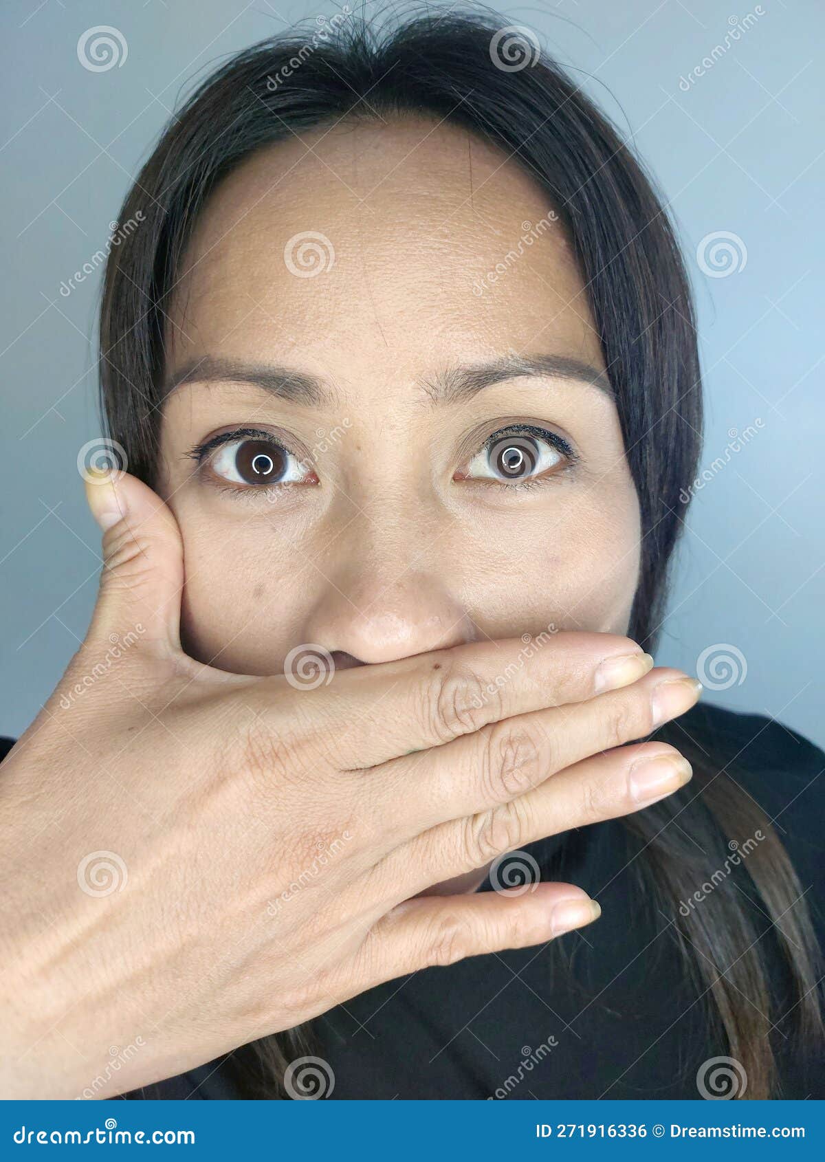 A Young Woman and Silence Isolated Stock Photo - Image of quiet, female ...