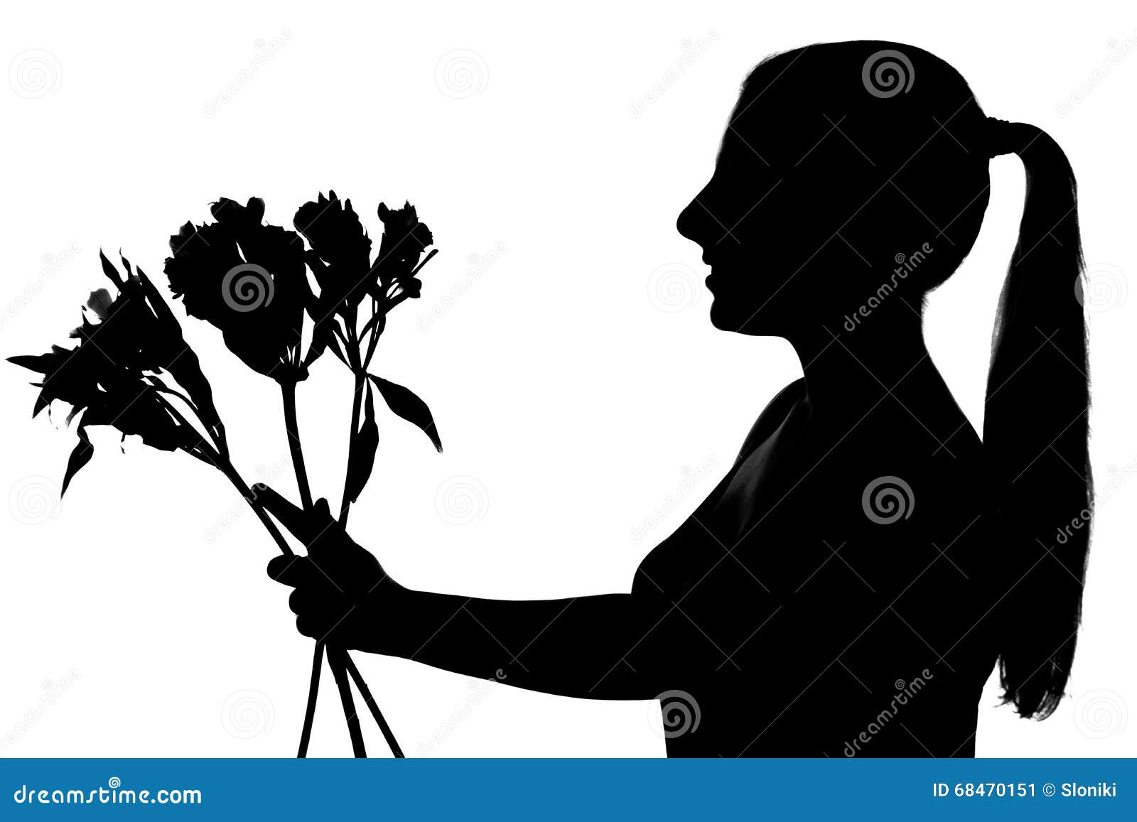 Young Woman Silhouette Giving Flowers Stock Image - Image of female ... Young Woman Silhouette Giving Flowers Stock Image - Image of female ...