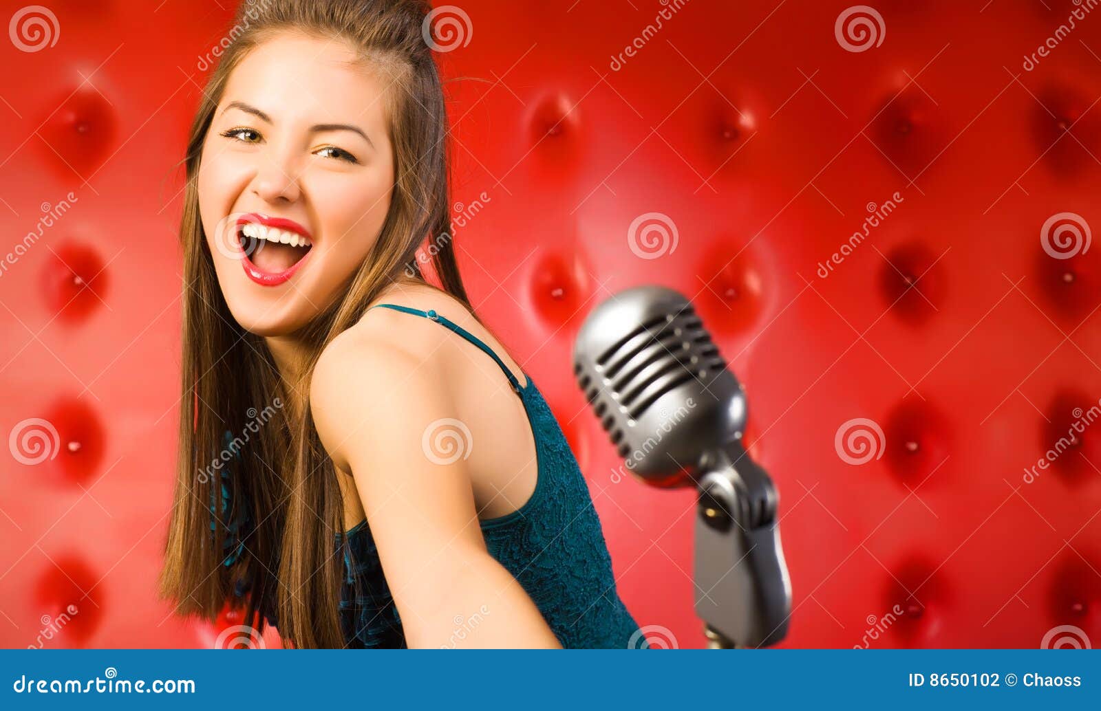 Young woman singer stock photo. Image of music, microphone - 8650102