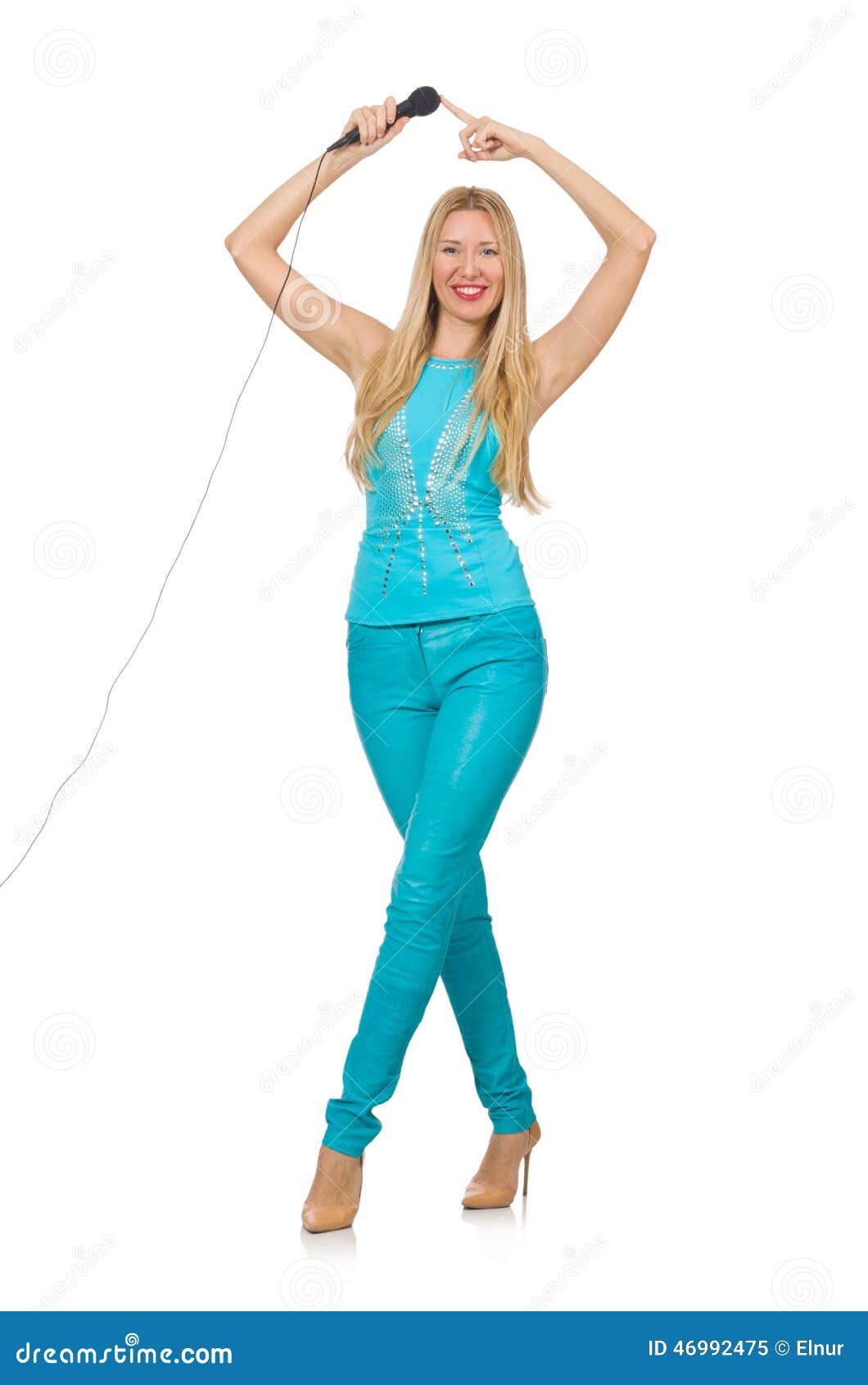 Young Woman Singer Isolated Stock Image - Image of performer, musician ...