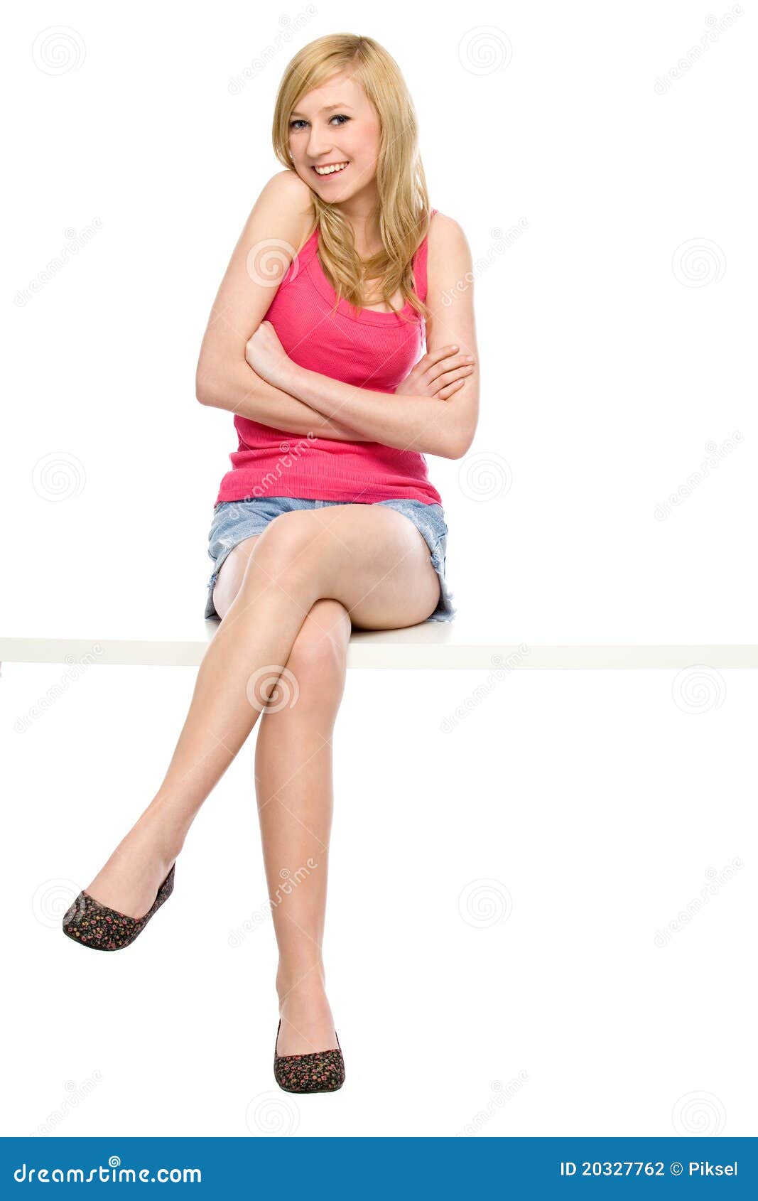 Young woman sitting stock photo. Image of teen, legs - 20327762