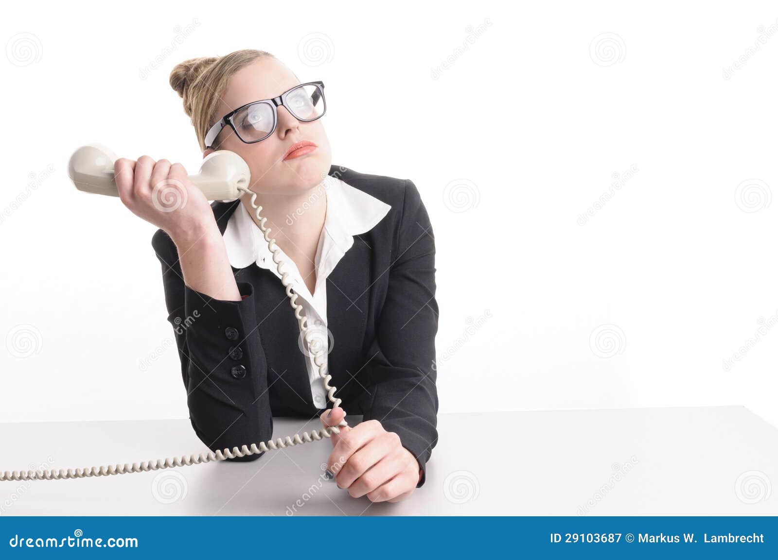 Young Woman Sitting at the Computer Annoyed Stock Image - Image of ...