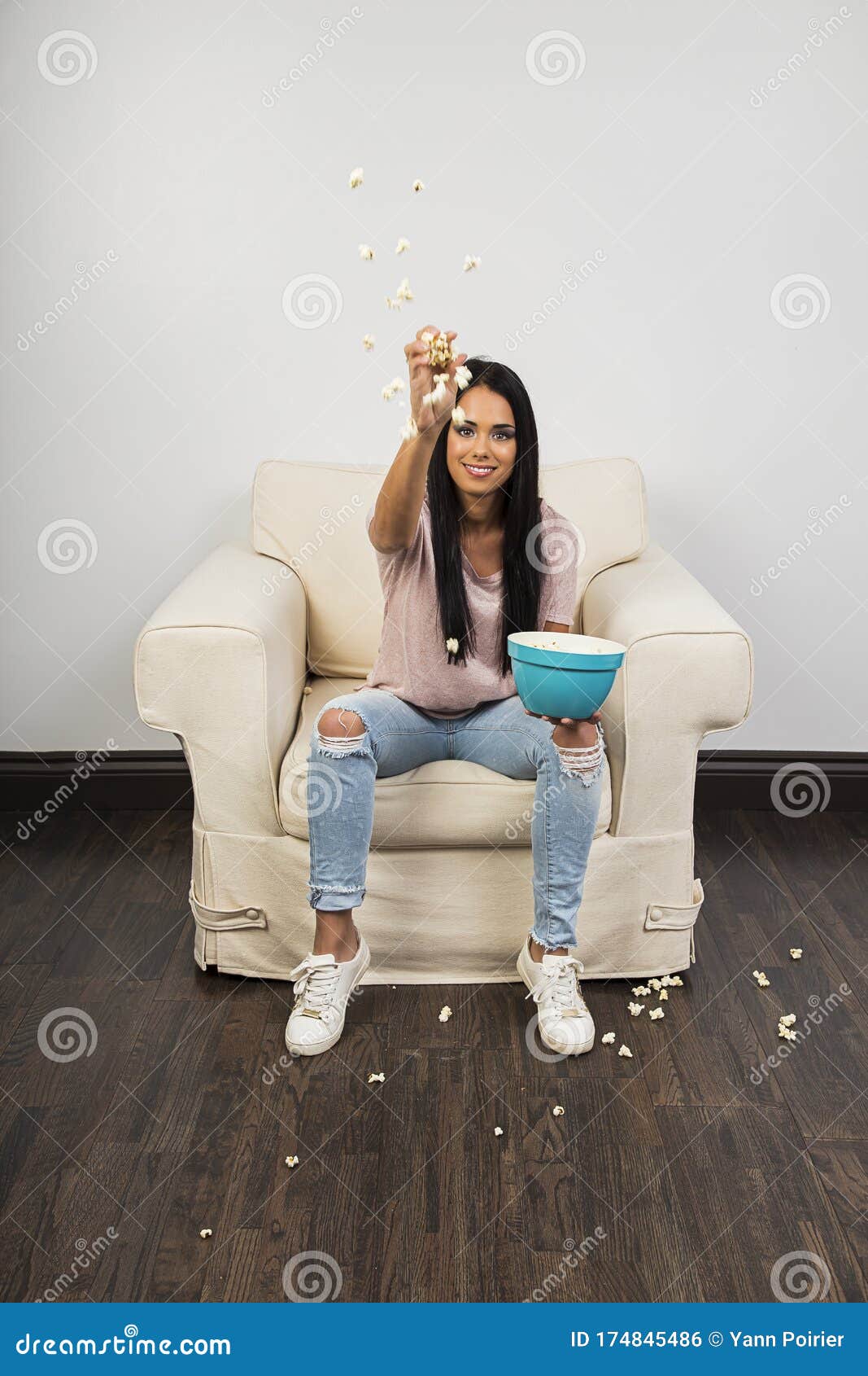 Throwing popcorn stock photo. Image of living, design - 174845486