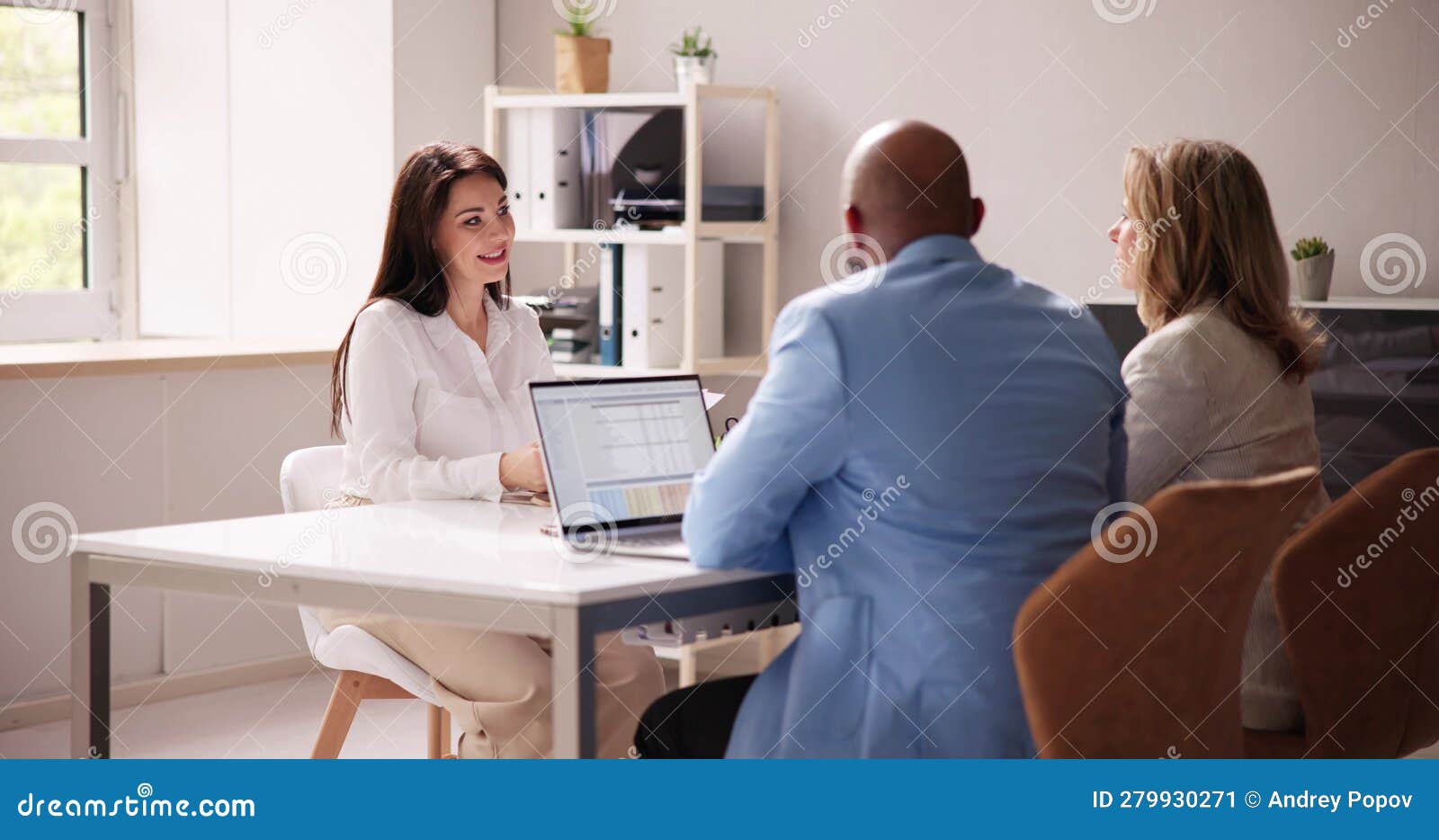 Young Woman Sitting at Interview Stock Image - Image of leadership ...