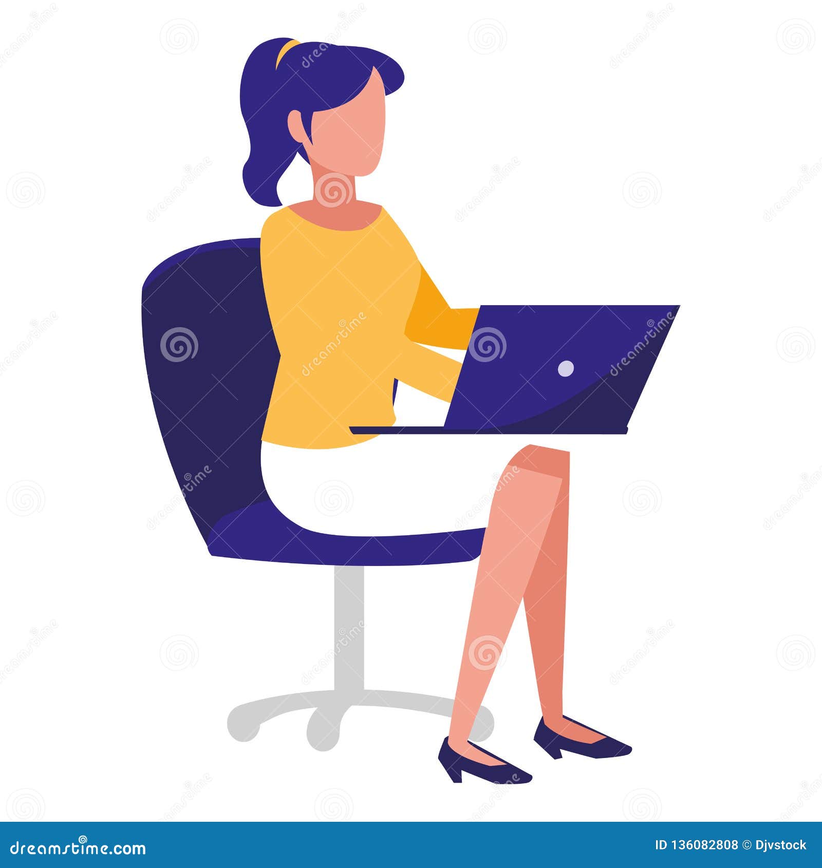 Woman Sitting Office Chair Stock Illustrations 9 588 Woman Sitting
