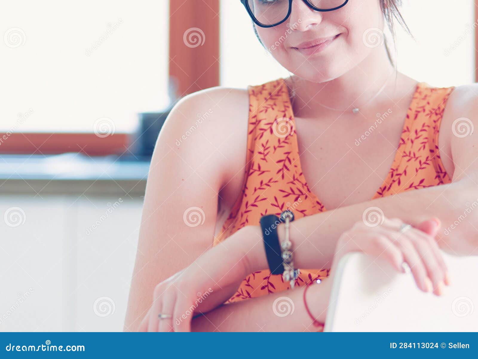 Young Woman Sitting a Table in the Kitchen Stock Photo - Image of girl ... Young Woman Sitting a Table in the Kitchen Stock Photo - Image of girl ...