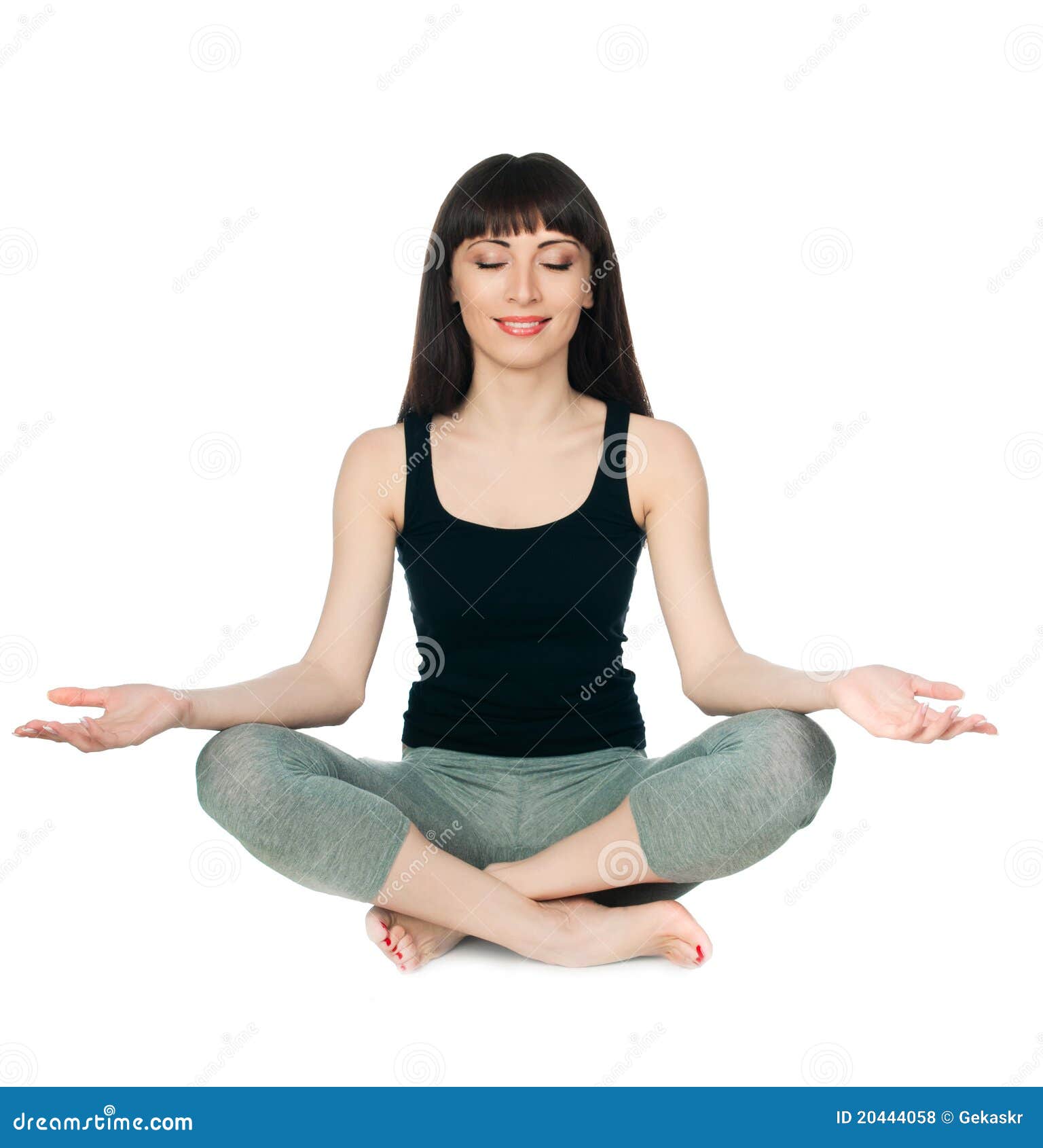 Young Woman Sitting Yoga Posture Stock Photo - Image of human ...