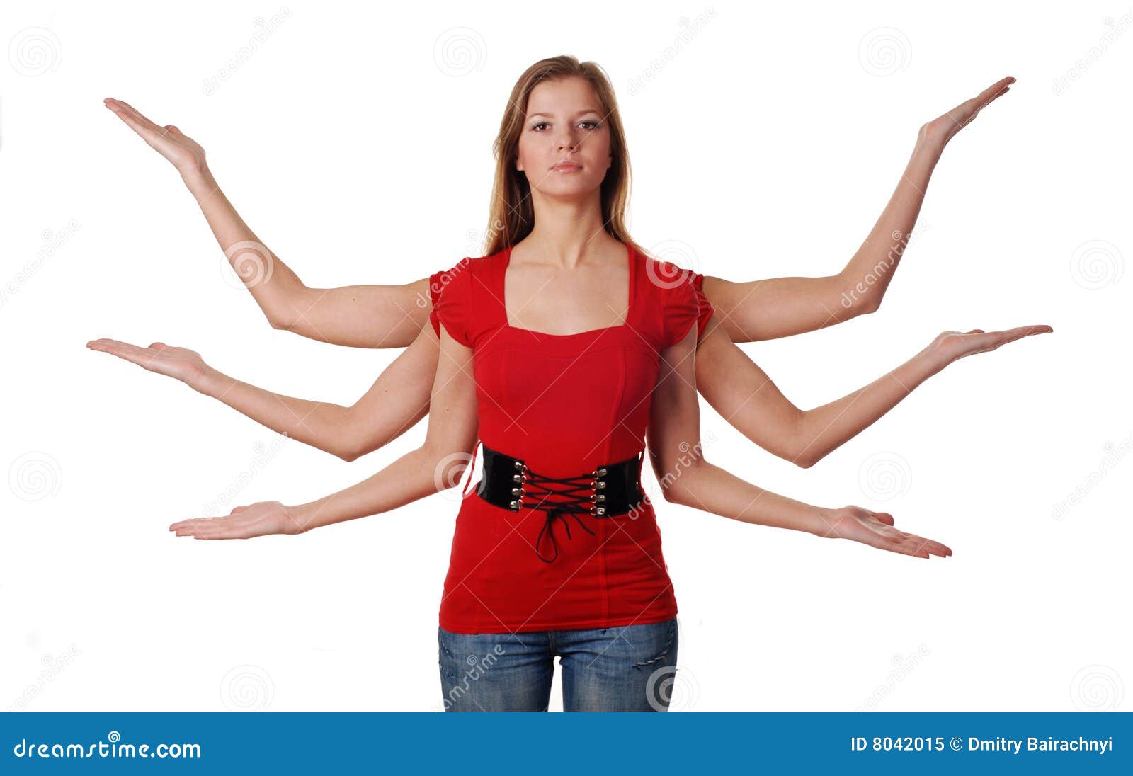 Young Woman Six Hands Stock Images - Download 294 Royalty Free Photos