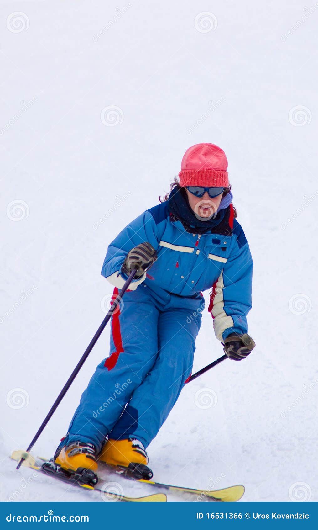 Young woman skiing fast stock photo. Image of girl, action - 16531366