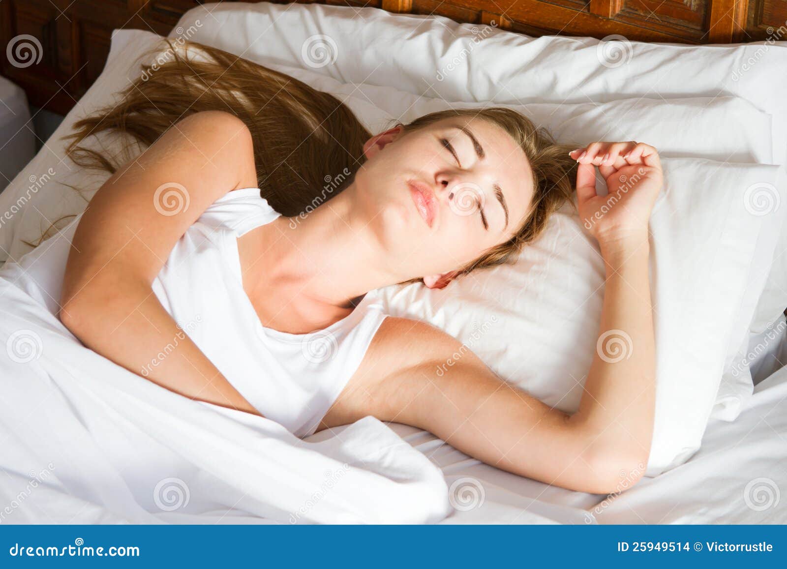 Young Woman Sleeping in the Bed Stock Photo - Image of person, head ...