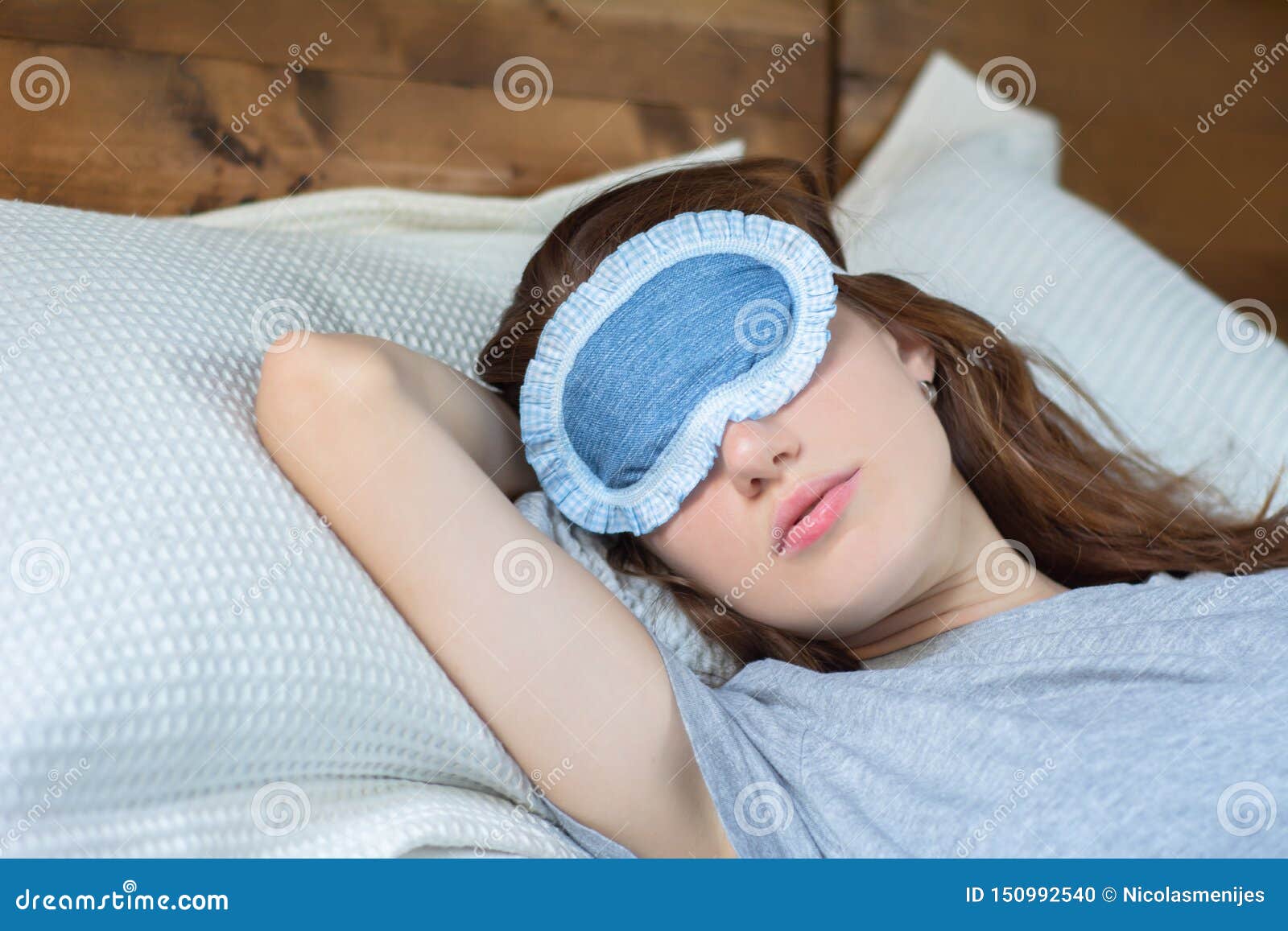 Redhead Woman Sleeping in Bed Stock Photo - Image of comfortable ...