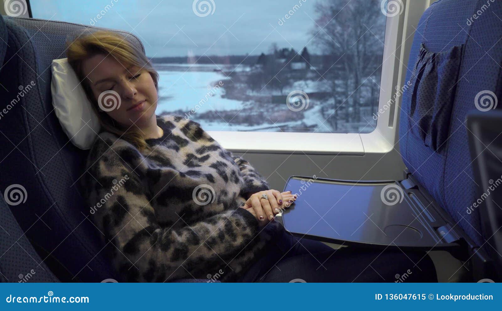 Young Woman Sleeping in a Train Stock Video - Video of businessman ...