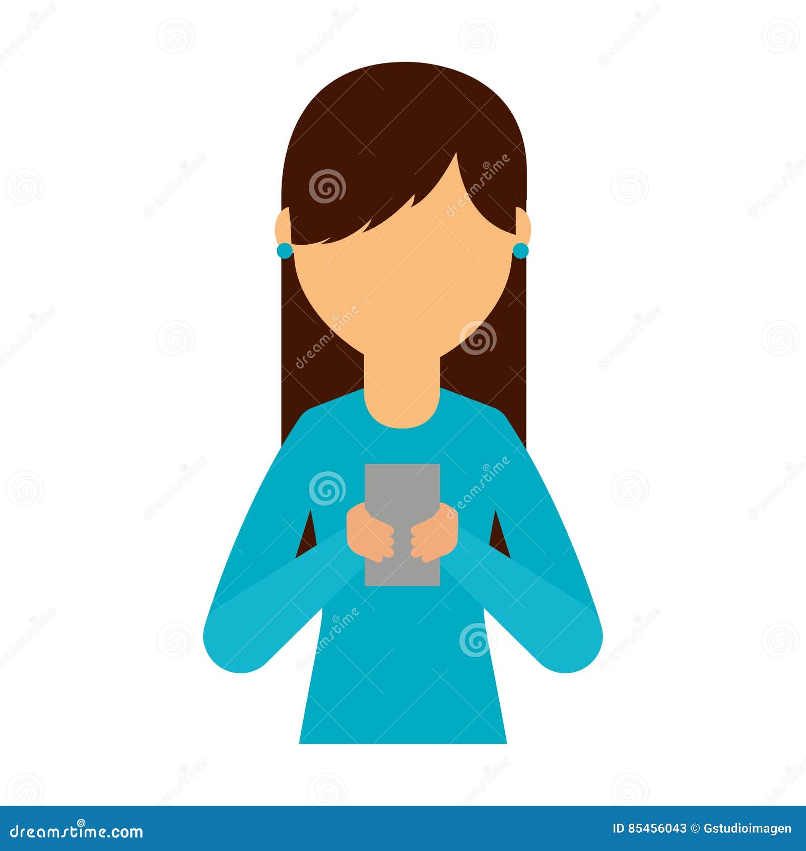 Young Woman with Smartphone Avatar Character Stock Vector ...