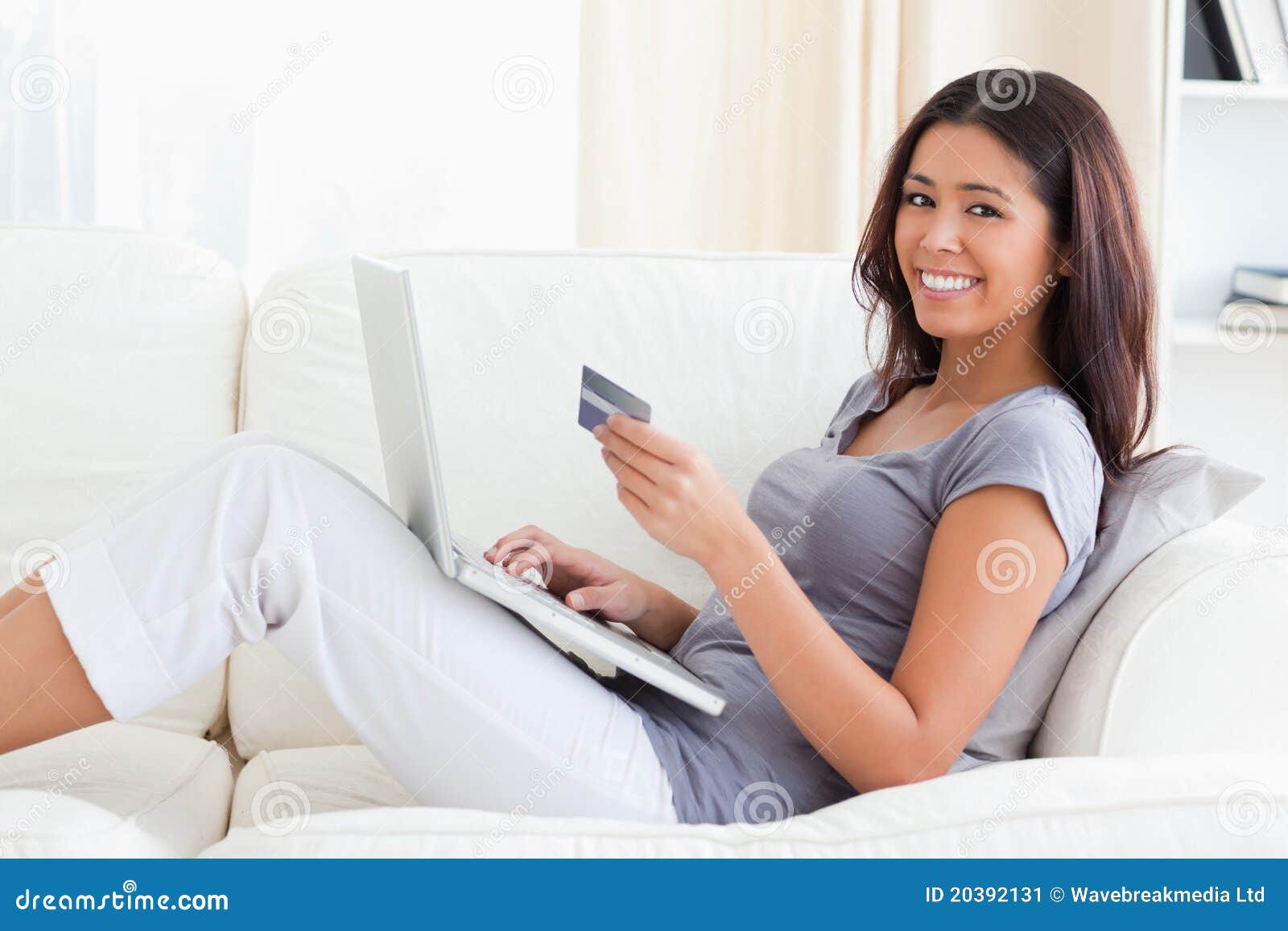 Young Woman Smiling into Camera Stock Image - Image of online, cheerful ...
