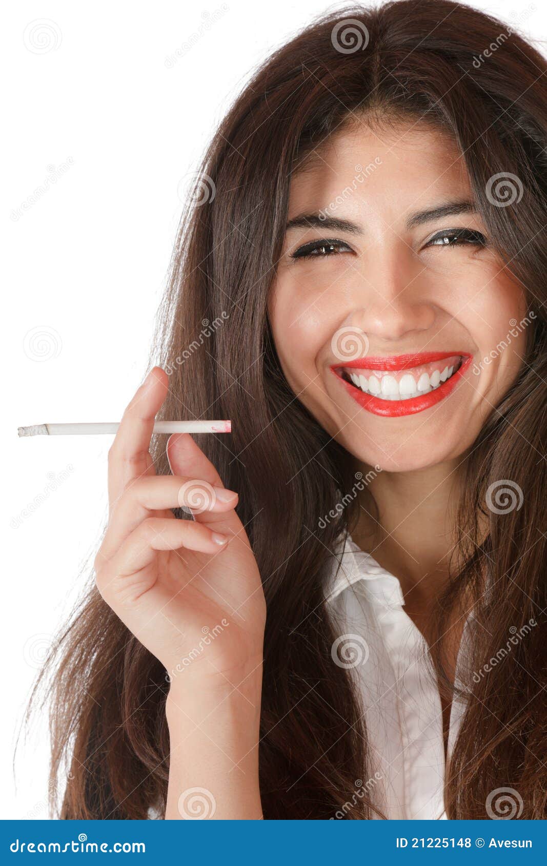 Young Woman Smoking Cigarette Stock Photo - Image of long, beautiful ...