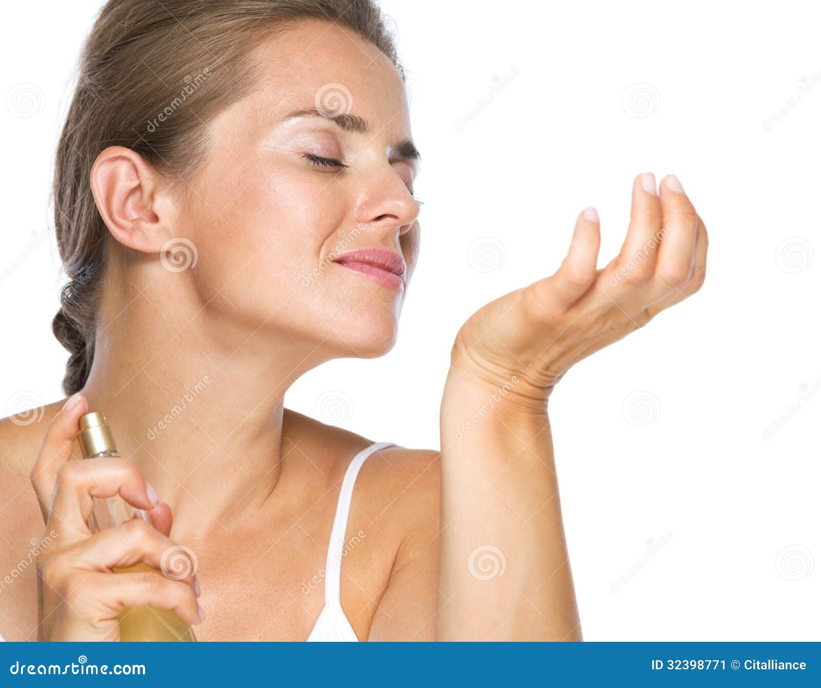 Young woman sniffing hand stock image. Image of skin - 32398771