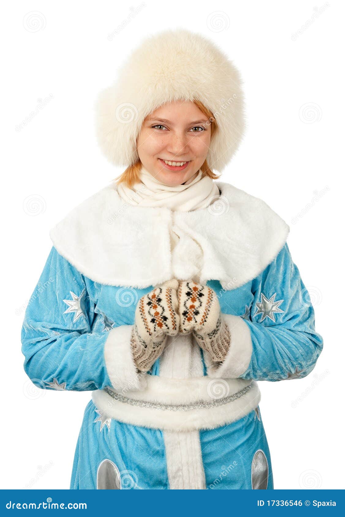 Young Woman in Snow Maiden Costume Stock Photo - Image of holiday, girl ...