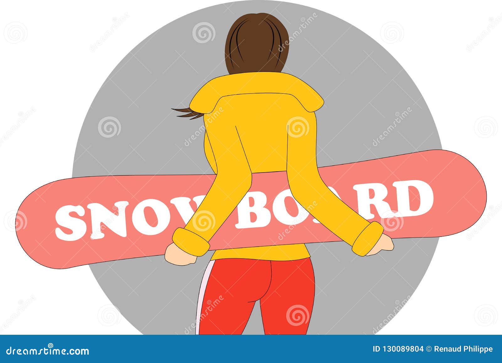 Snowboard Top View With Bindings Showing Minimalist Icon Design Stock ...