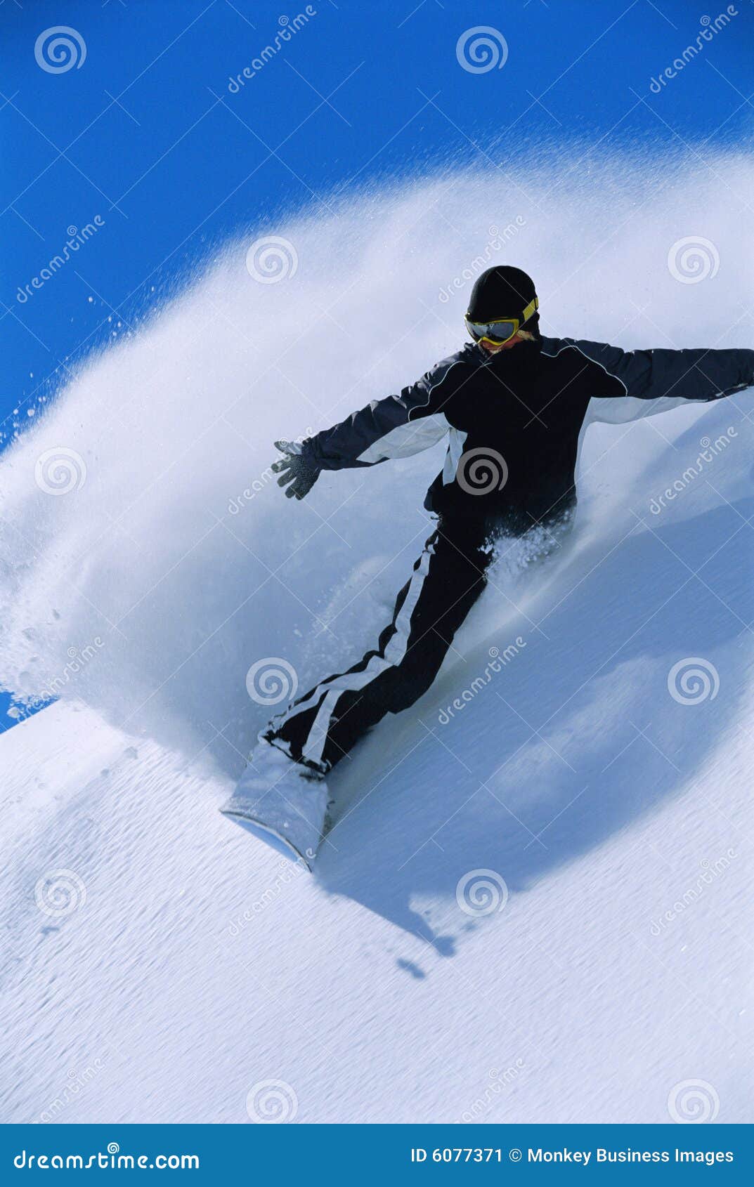 Young woman snowboarding stock image. Image of holiday - 6077371