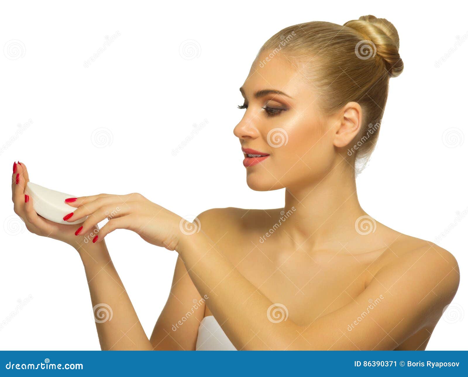 Young woman with soap stock image. Image of females, lifestyle - 86390371