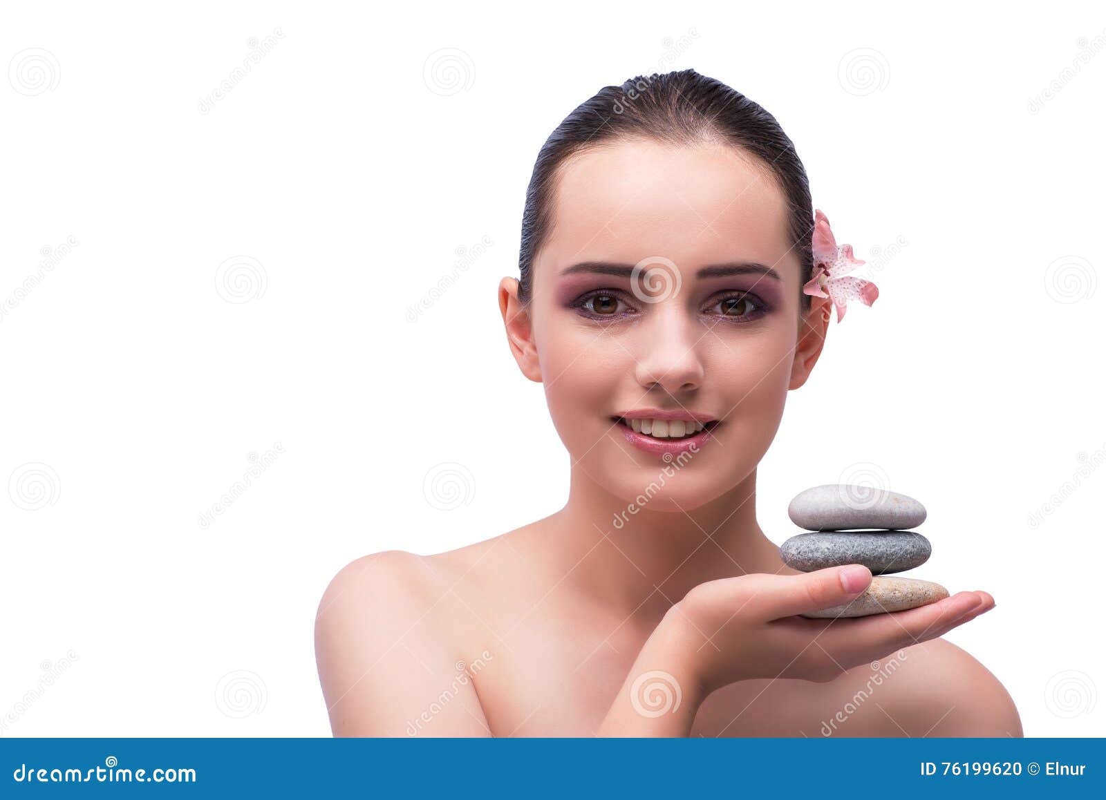 The Young Woman during Spa Session Isolated on White Stock Photo ...