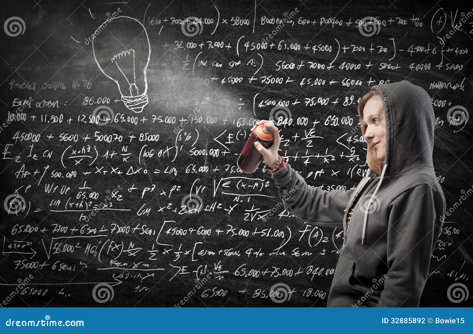 Young woman spraying stock photo. Image of girl, hood - 32885892