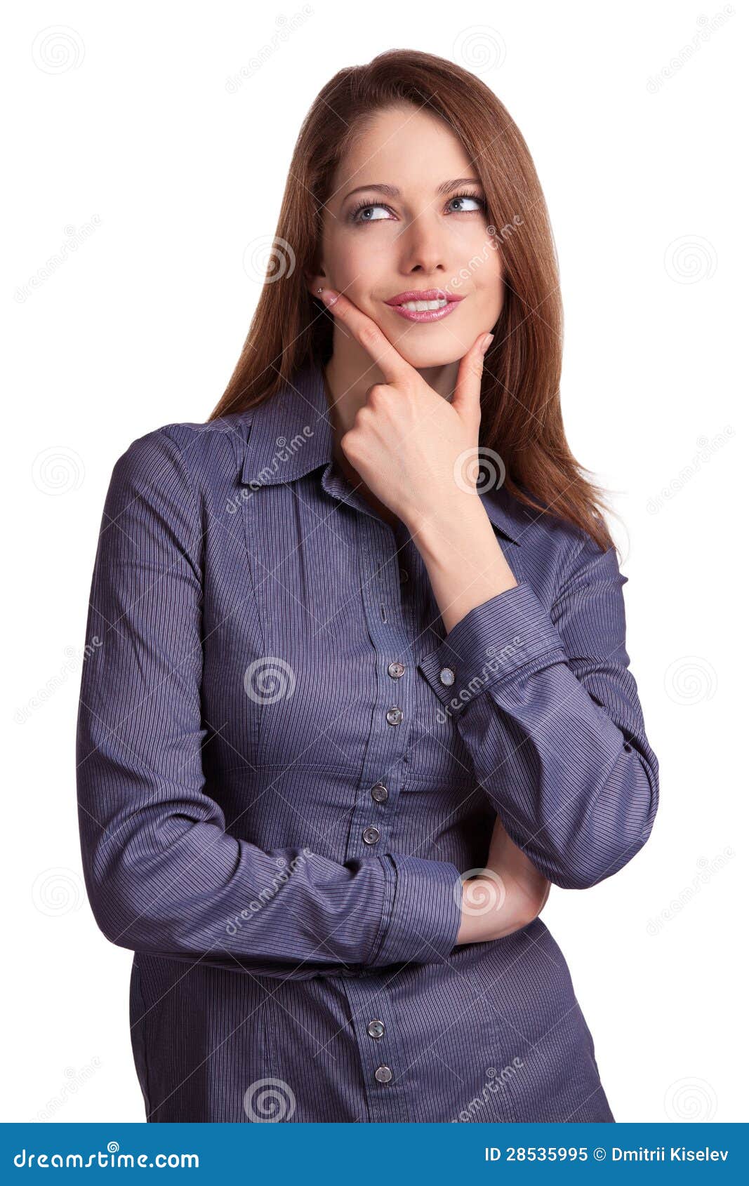 Young Woman Standing and Dreams about Something Stock Image - Image of ...