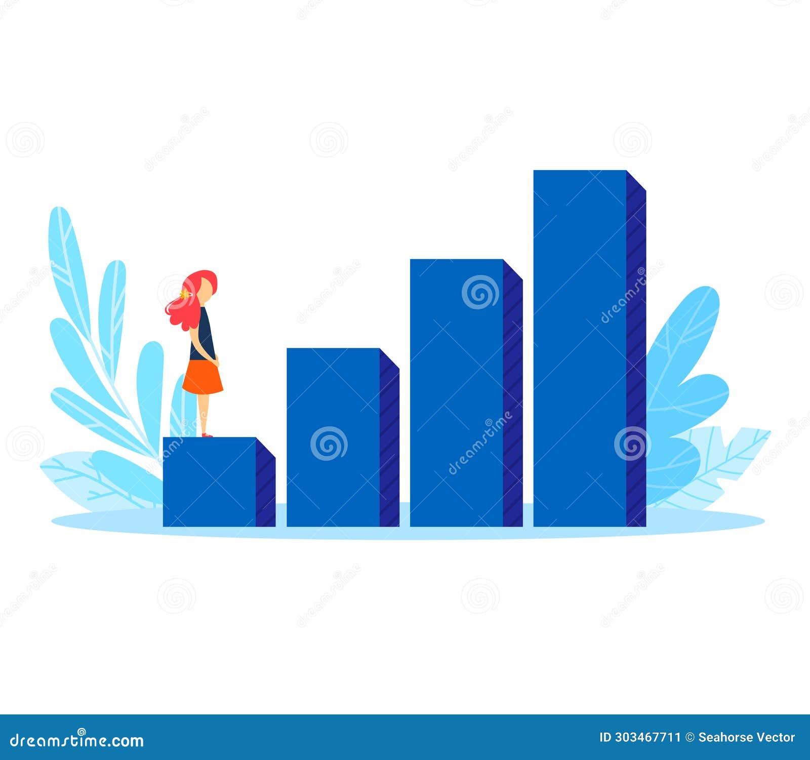 Graph With Accelerating Growth Vector Or Color Illustration ... Graph With Accelerating Growth Vector Or Color Illustration ...