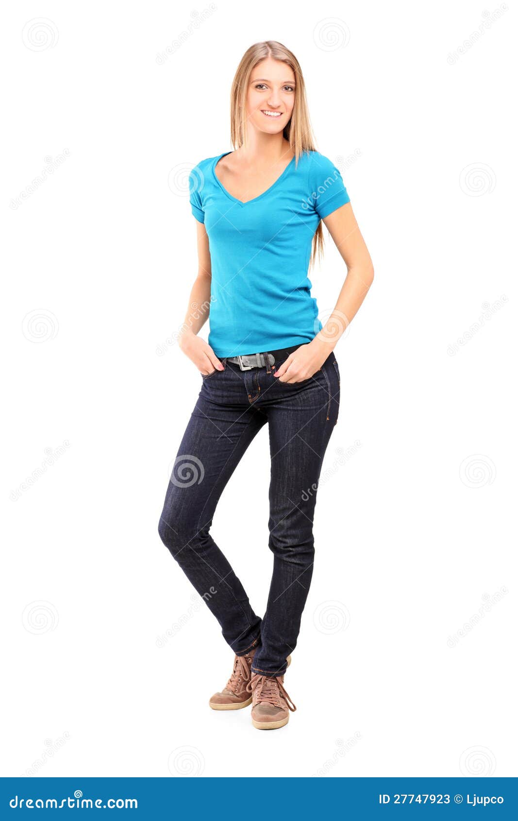 Young Woman Standing with Her Hands in Pocket Stock Image - Image of ...