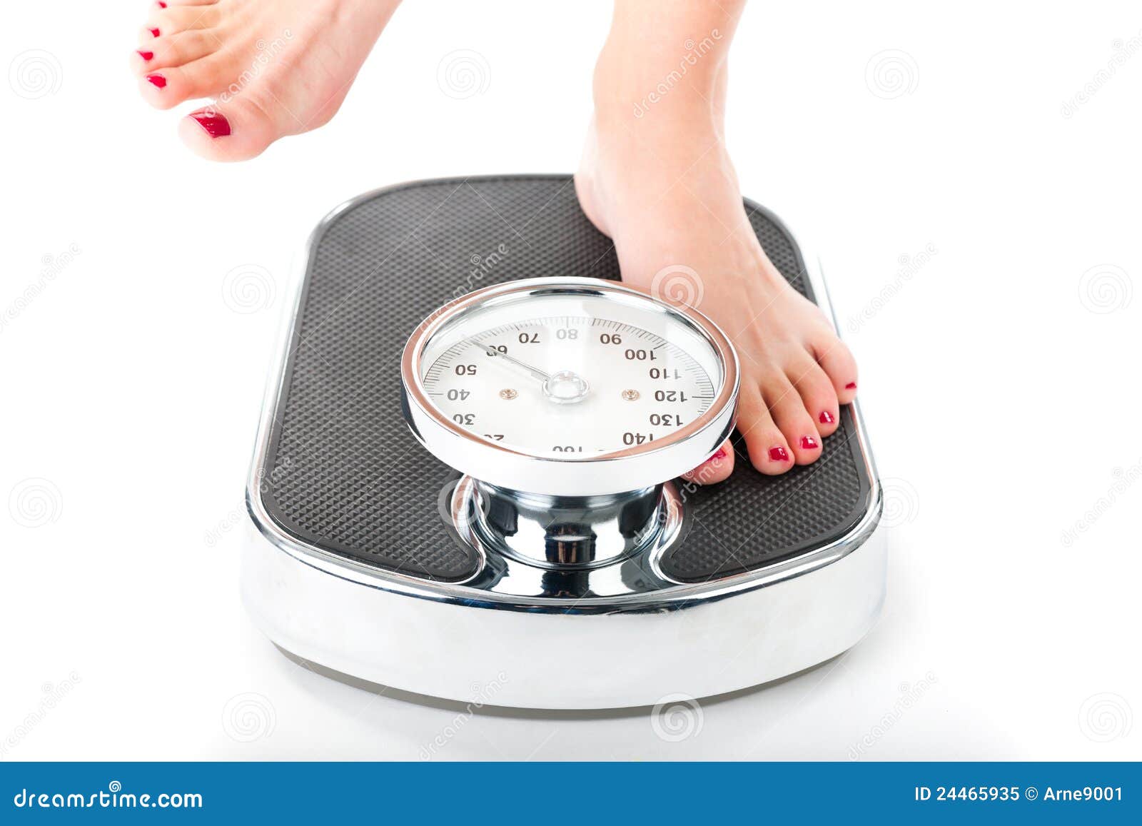 Young Woman Standing on a Scale Stock Image - Image of shoot, anorexia ...