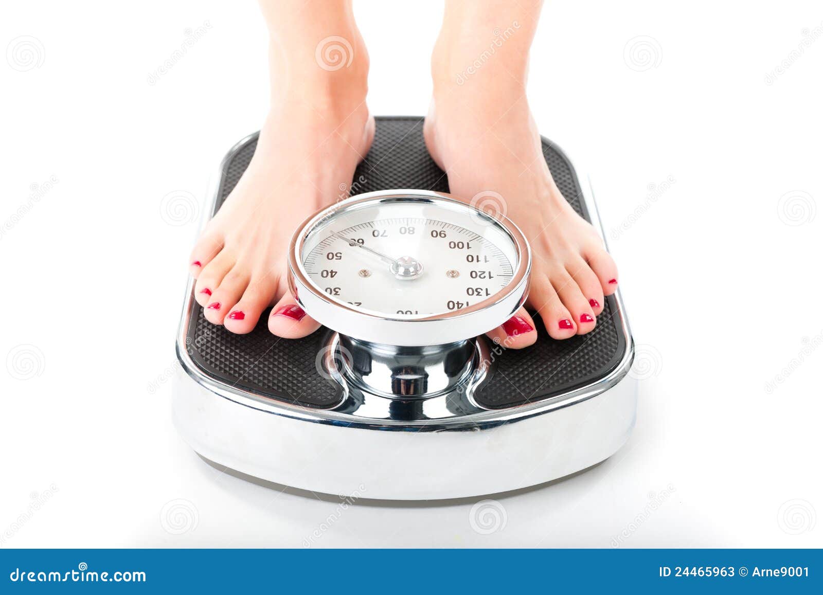 Young Woman Standing on a Scale Stock Image - Image of stand, awareness ...