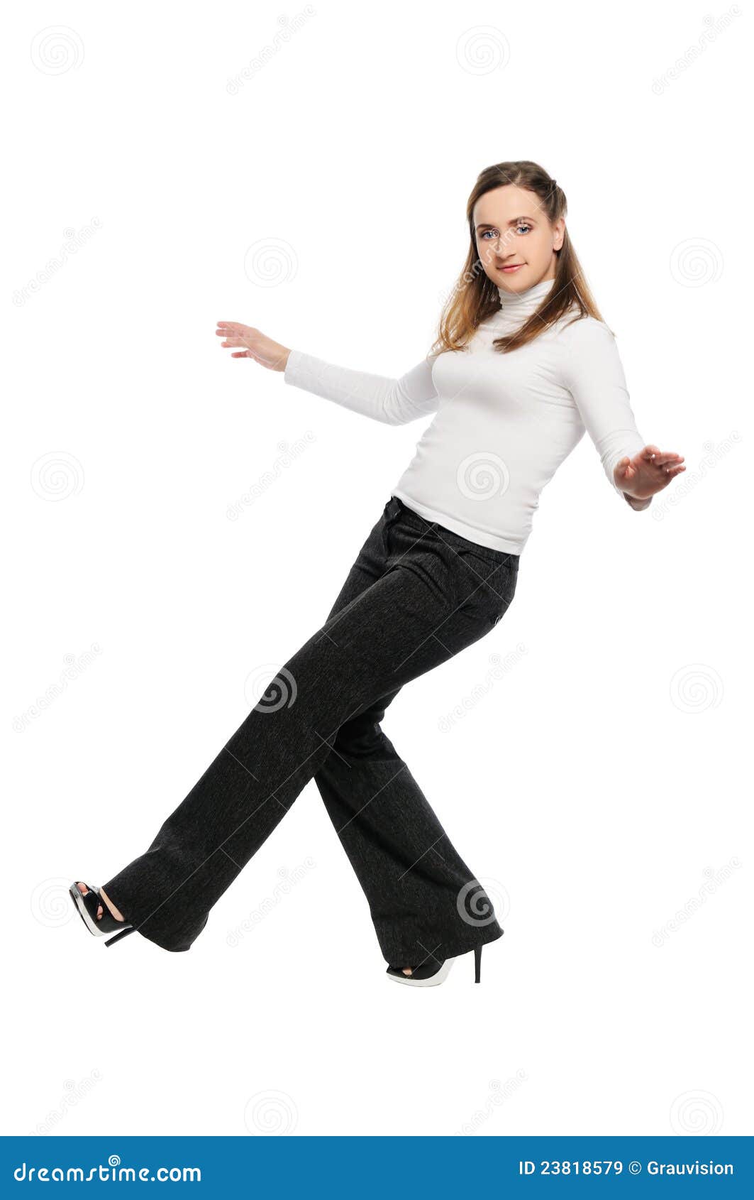 Young woman stands stock image. Image of standing, business - 23818579