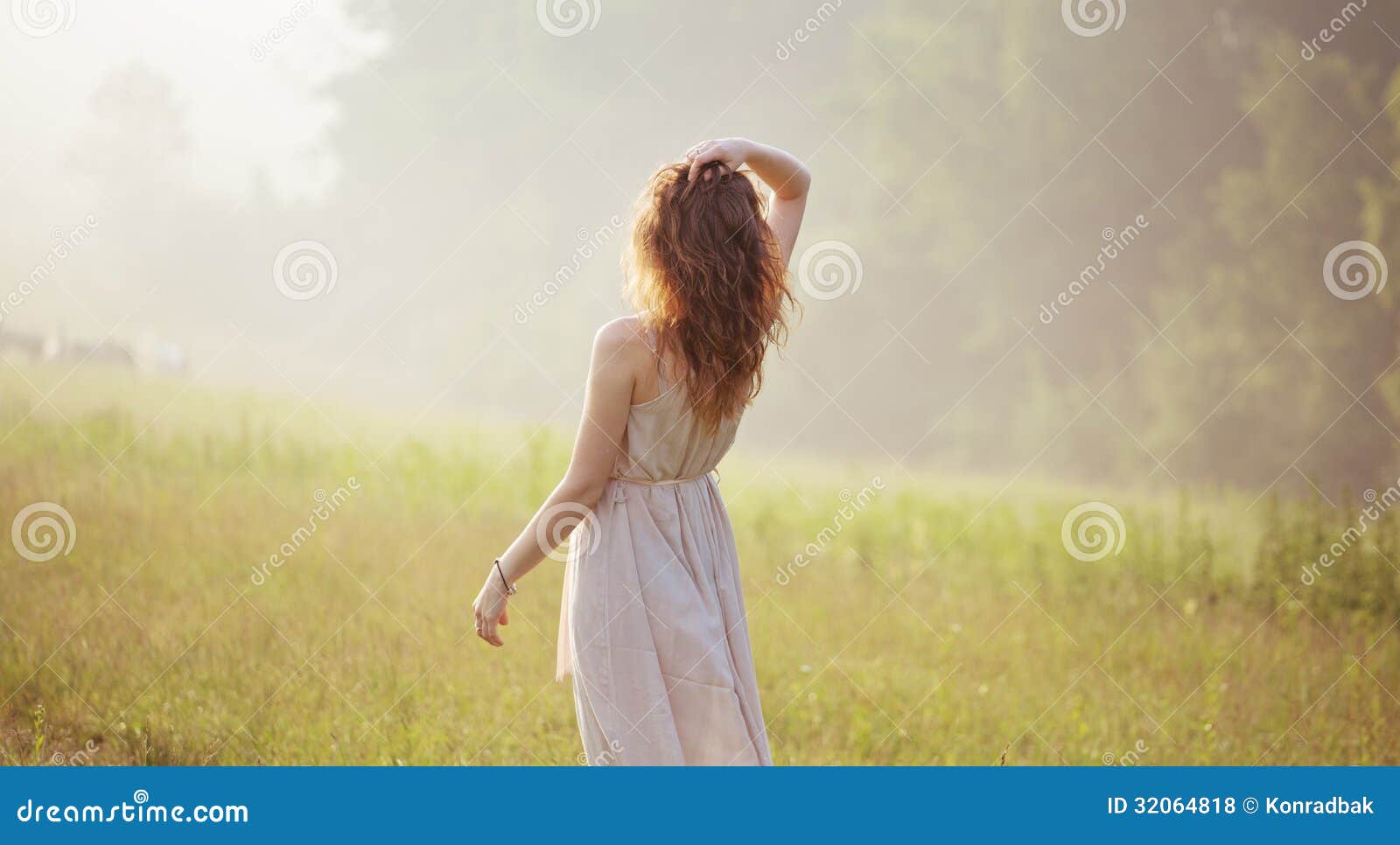 Young Woman Staring into the Distance Stock Photo - Image of adult ...