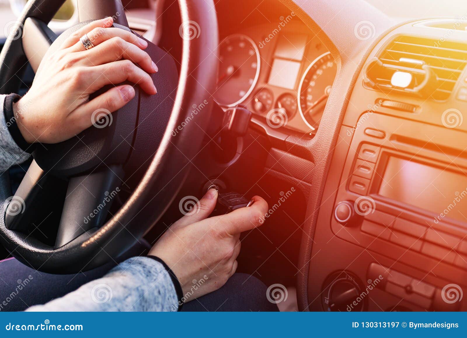 Starting Car Engine With Battery Jumper Cables Royalty-Free Stock ...