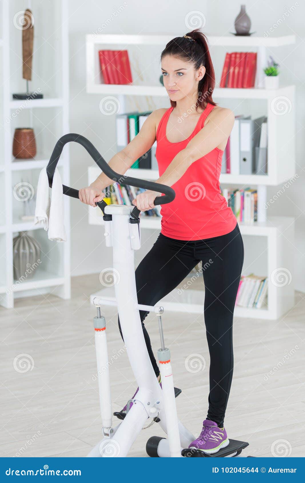 Young Woman on Stepper Machine Stock Photo - Image of healthy ...