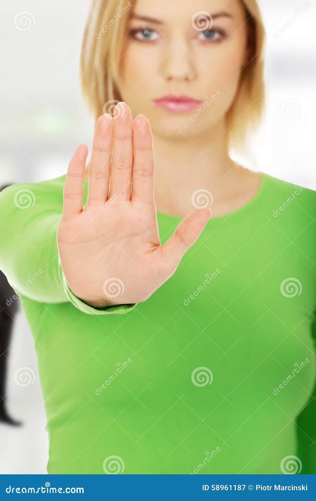 Young Woman with Stop Gesture. Stock Image - Image of expression ...