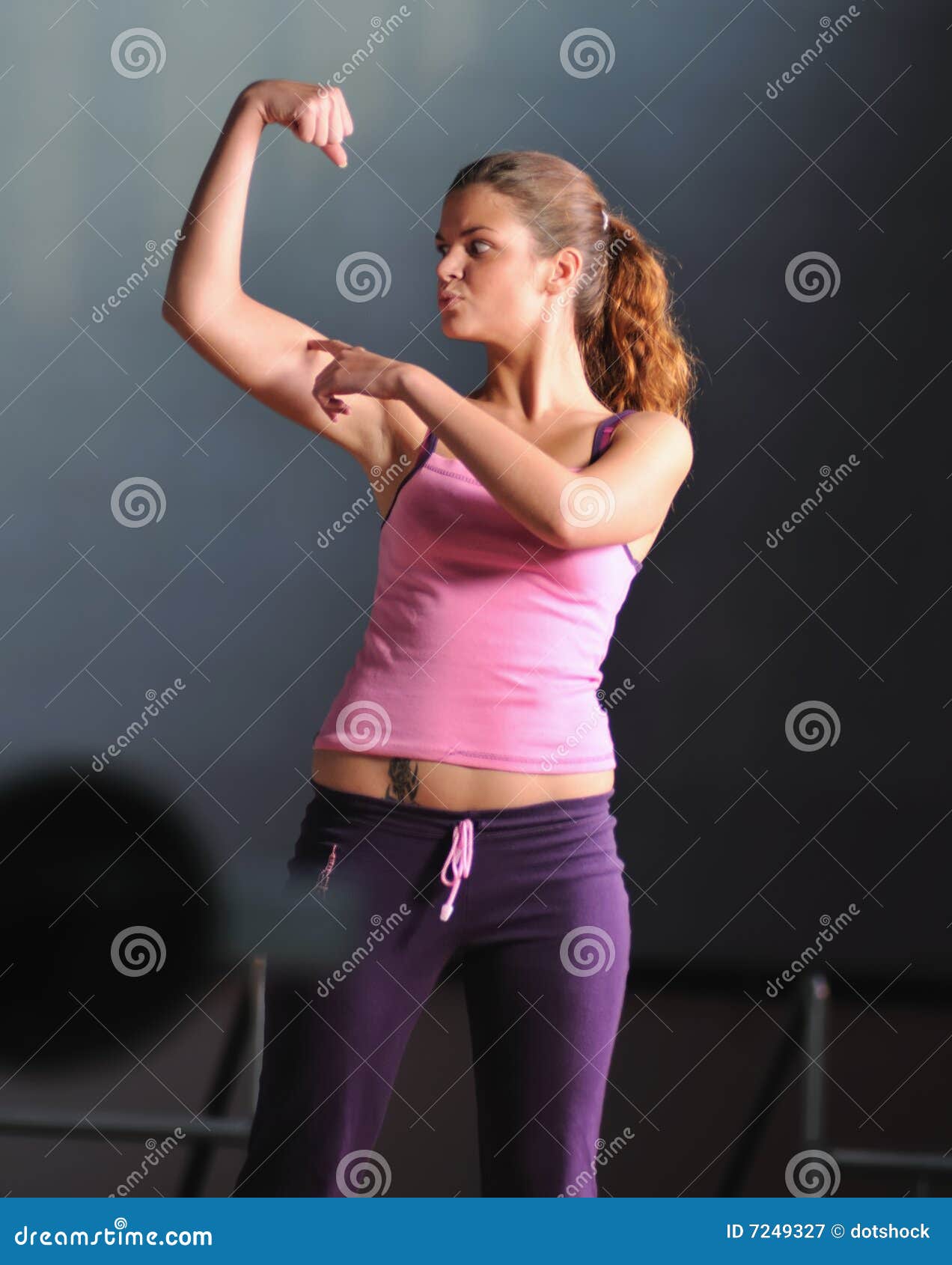 Young Woman with Strong Arms Stock Image - Image of beauty, background ...