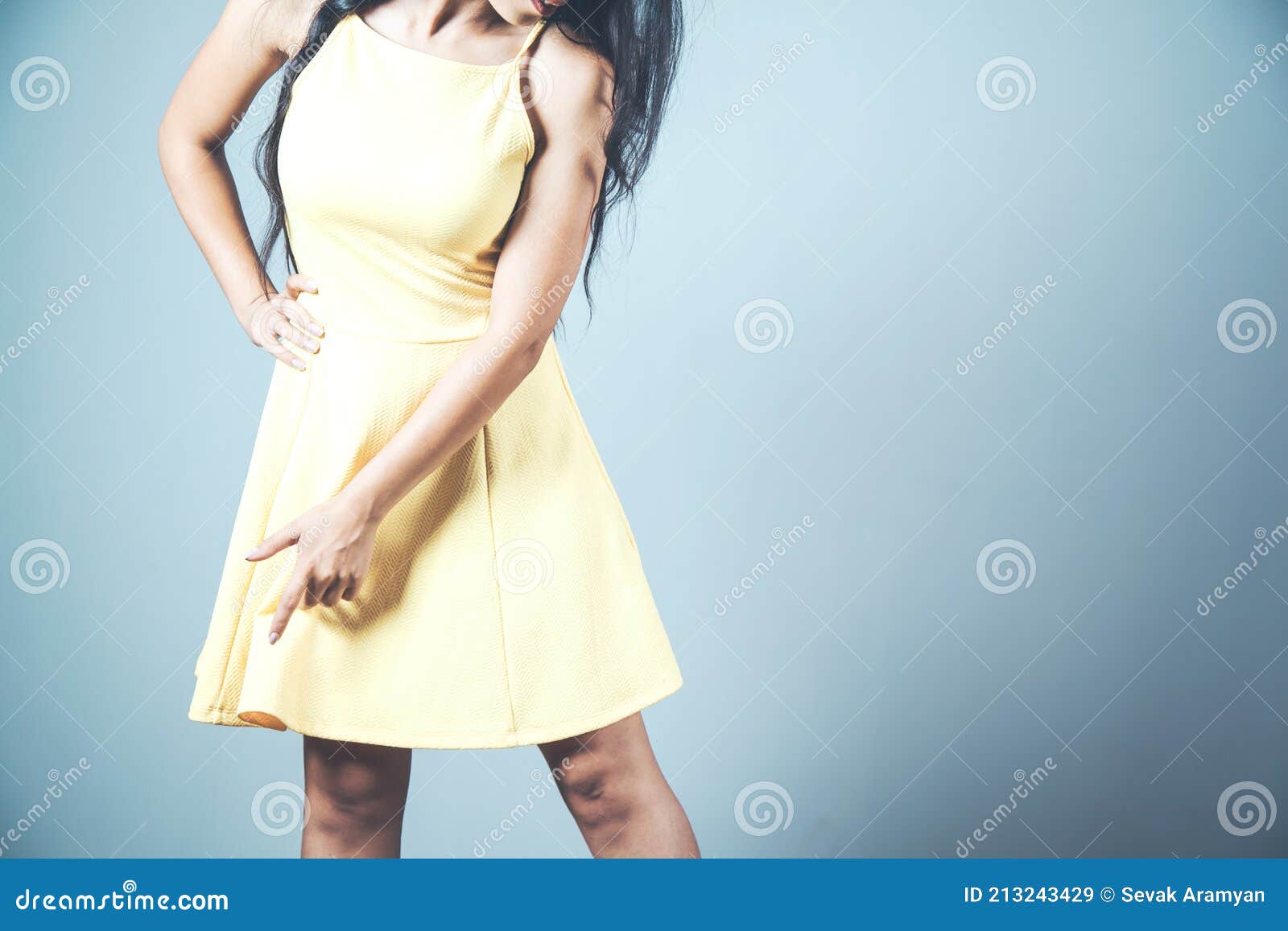 Young Woman in Studio Background. Stock Image - Image of studio ...