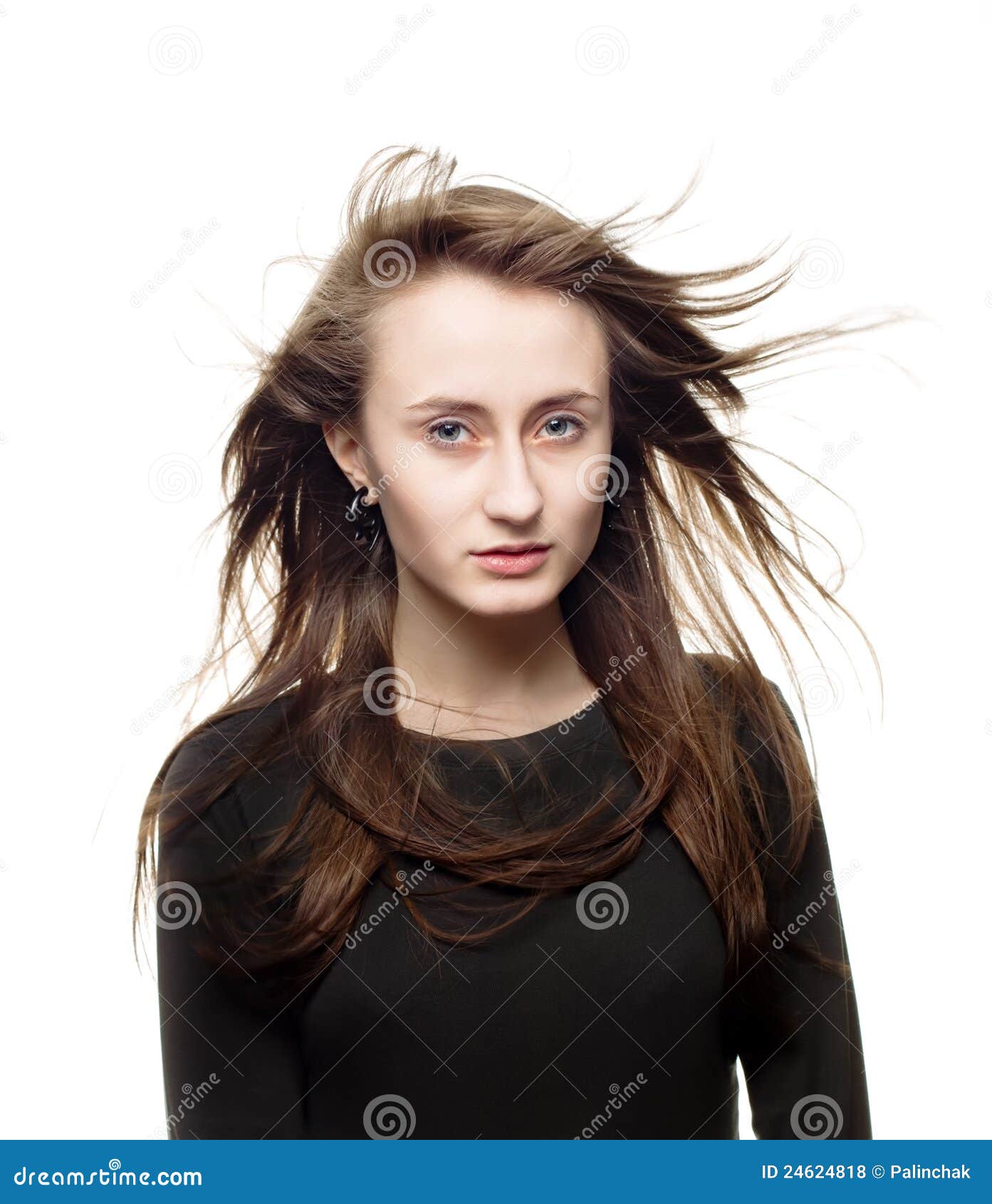 Young Woman Studio Portrait Stock Photo - Image of sensuality, hair ...