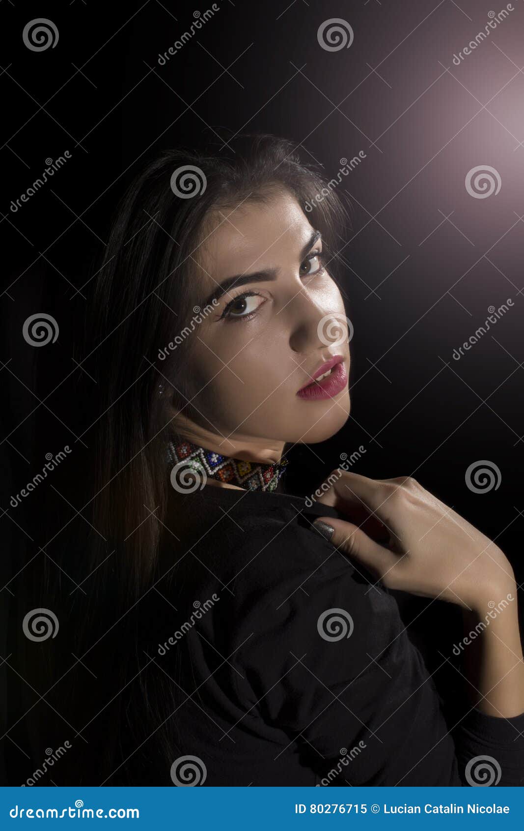 Young Woman Studio Portrait Stock Image - Image of eyes, black: 80276715