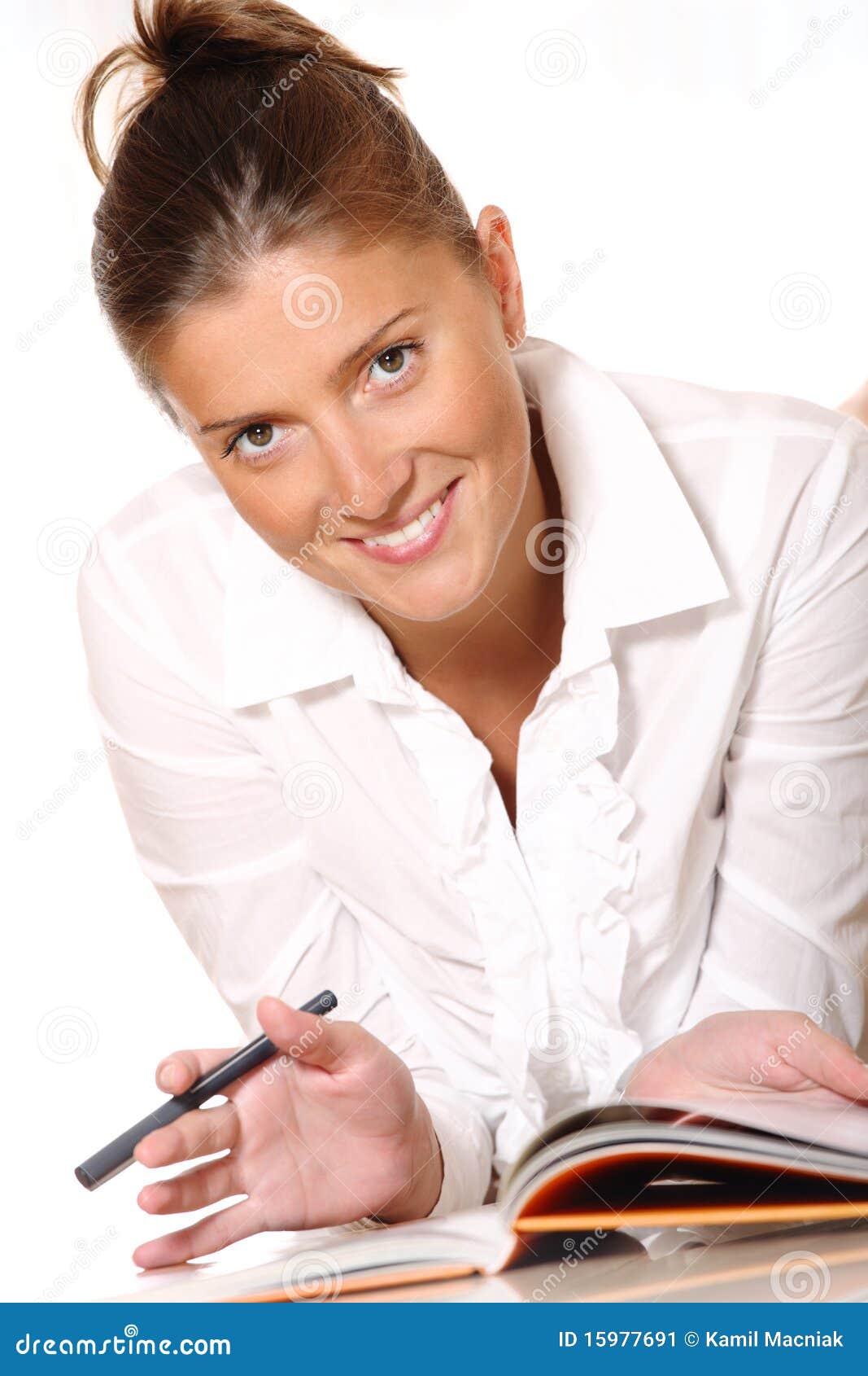 Young woman studying stock image. Image of female, caucasian - 15977691