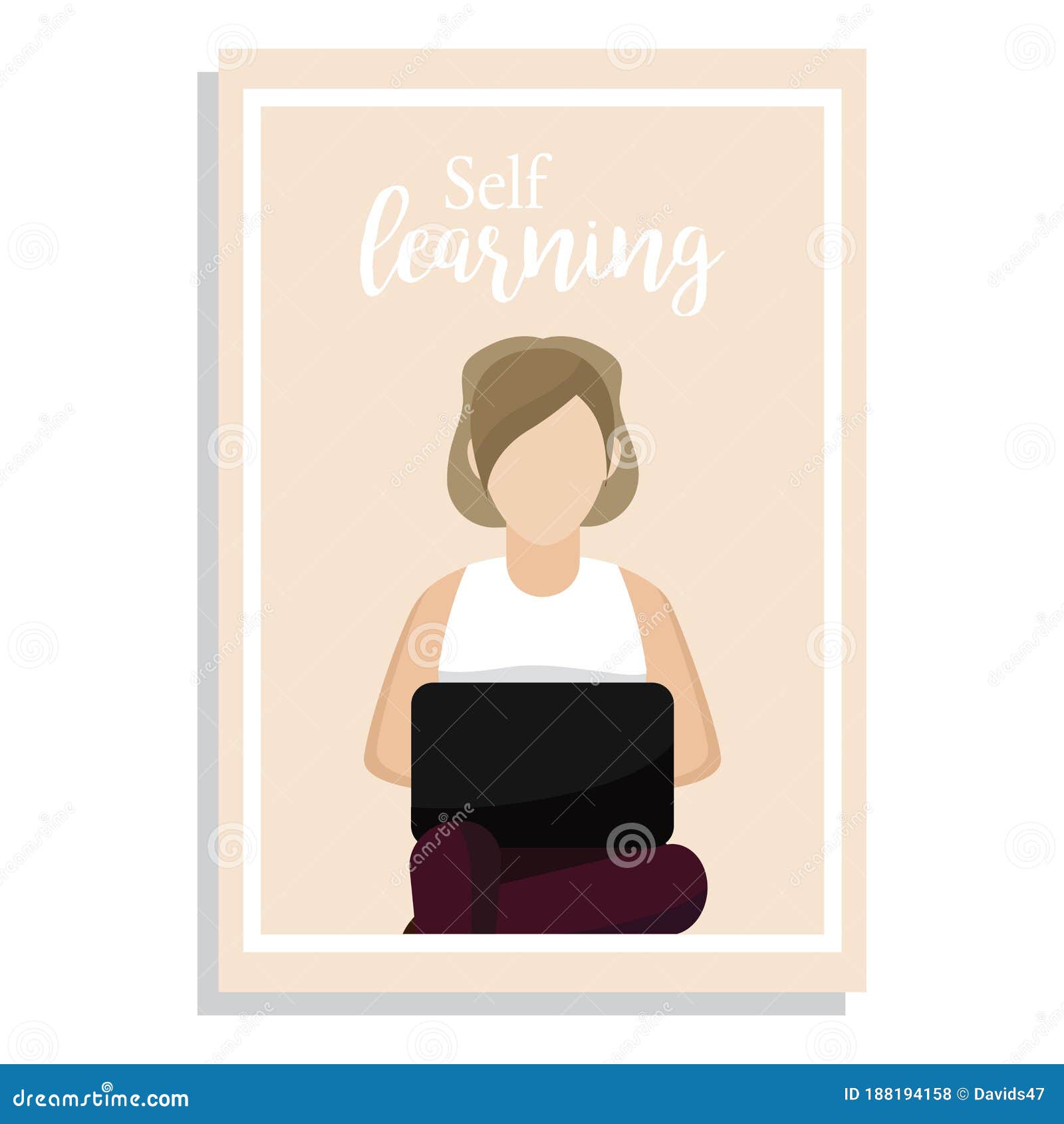 Young woman studying stock vector. Illustration of clipart - 188194158