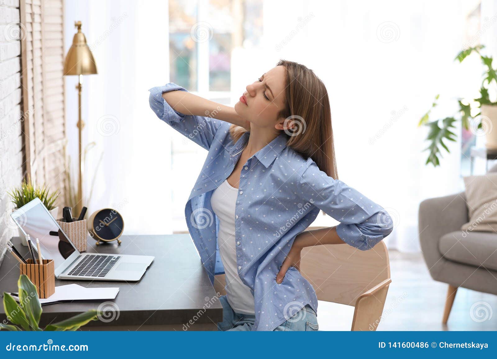 Young Woman Suffering from Back Pain Stock Photo - Image of background ... Young Woman Suffering from Back Pain Stock Photo - Image of background ...
