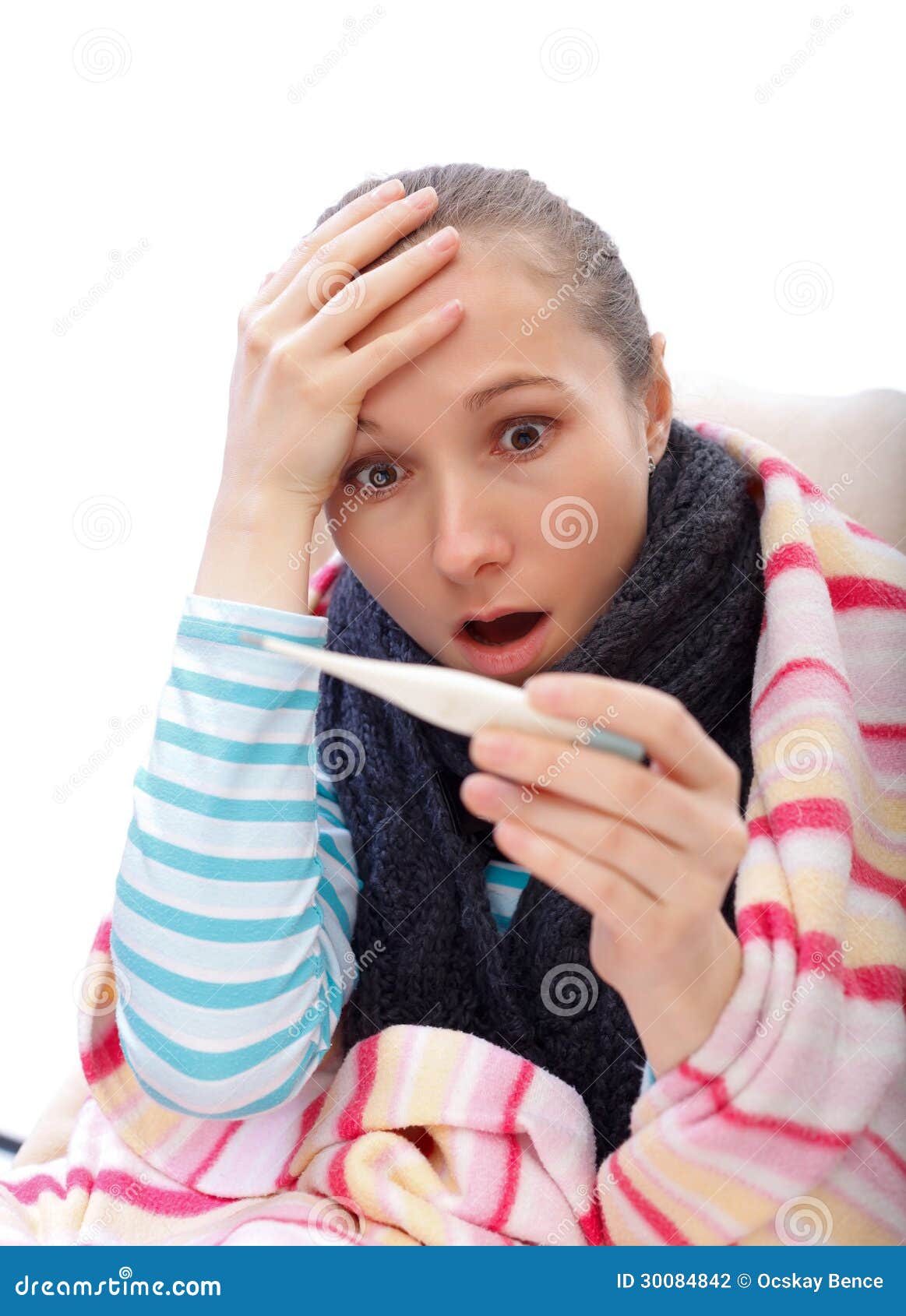 Frightened from the High Temperature Stock Photo - Image of fever ...