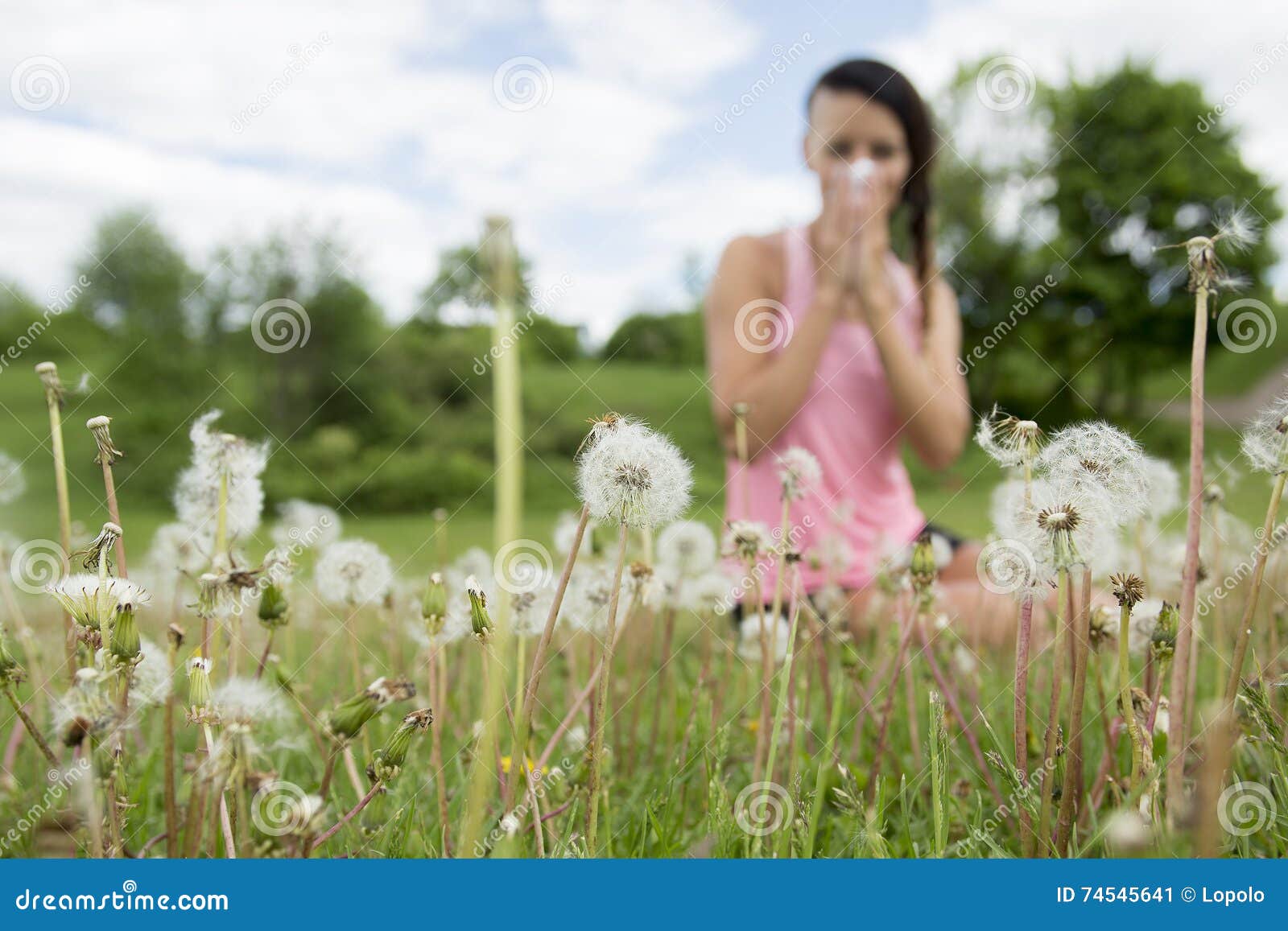 Young Woman Suffering Spring Pollen Allergy Stock Image - Image of ...