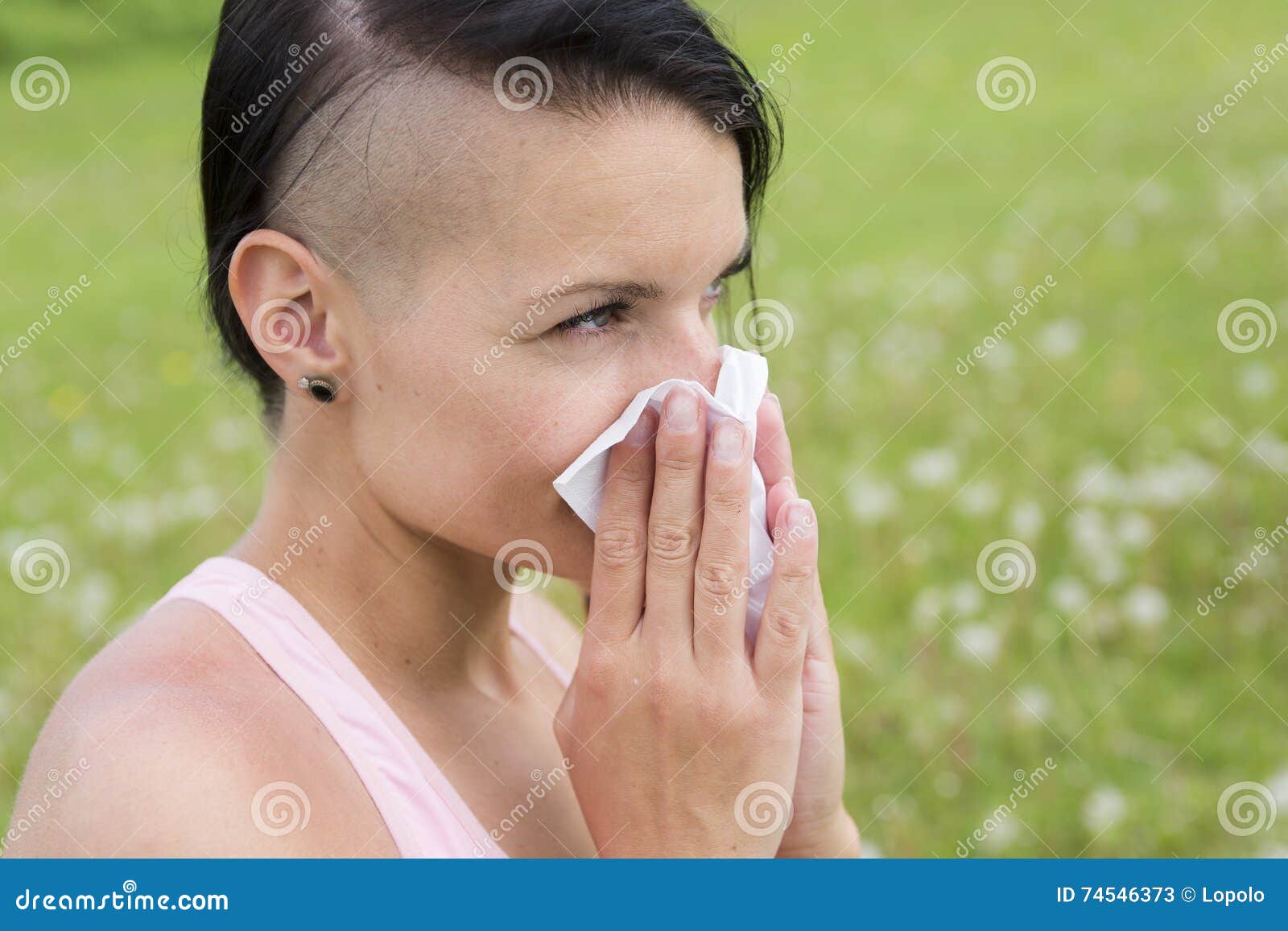 Young Woman Suffering Spring Pollen Allergy Stock Image - Image of fuzz ...